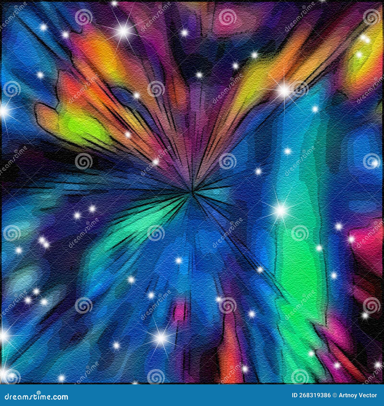 Colorful Explosion Abstract Background with Cartoon Texture and Glitter ...