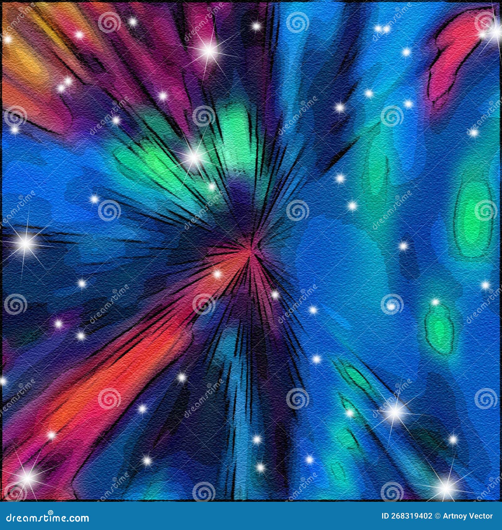 Colorful Explosion Abstract Background with Cartoon Texture and Glitter ...