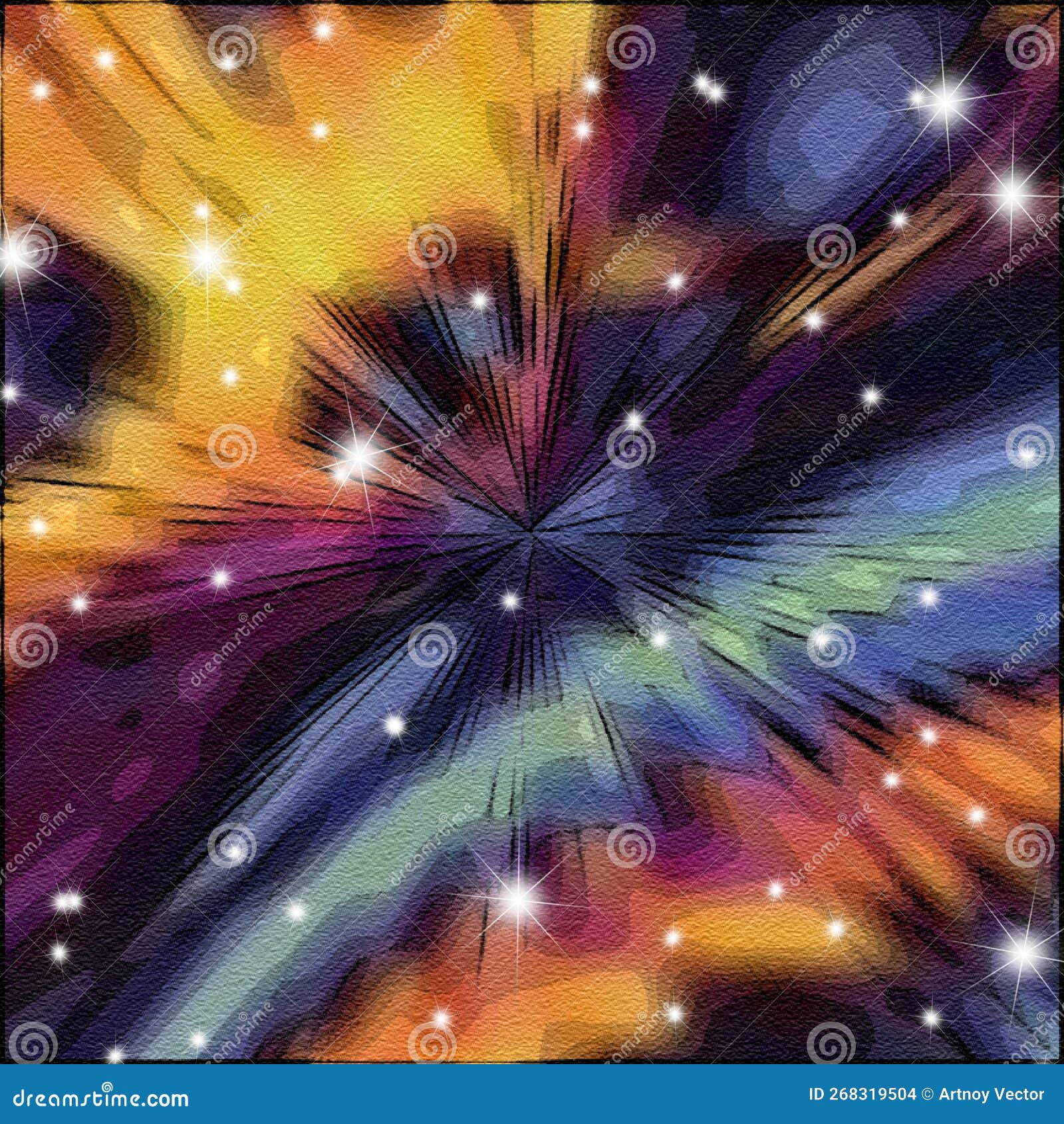 Colorful Explosion Abstract Background with Cartoon Texture and Glitter ...