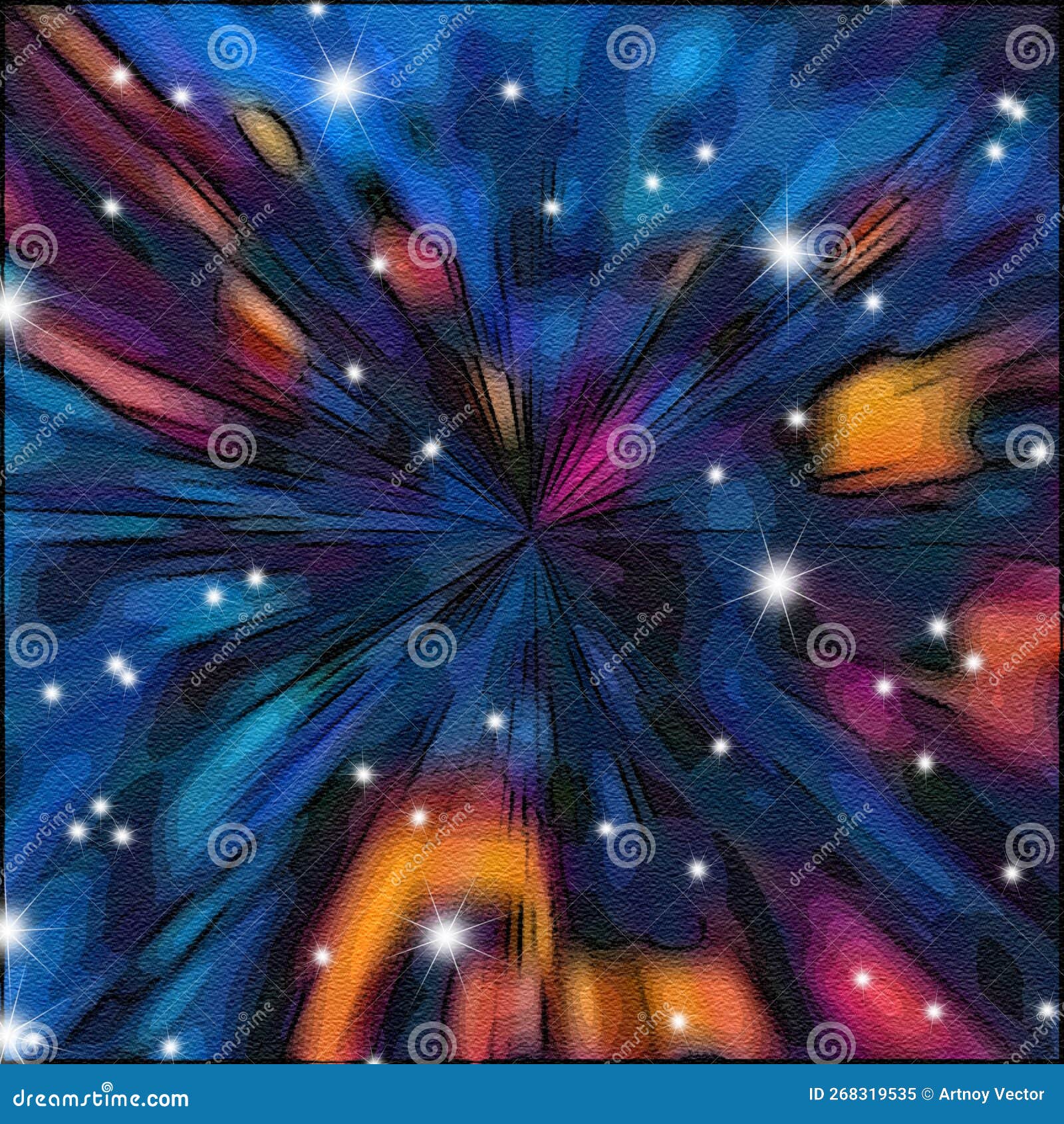 Colorful Explosion Abstract Background with Cartoon Texture and Glitter ...