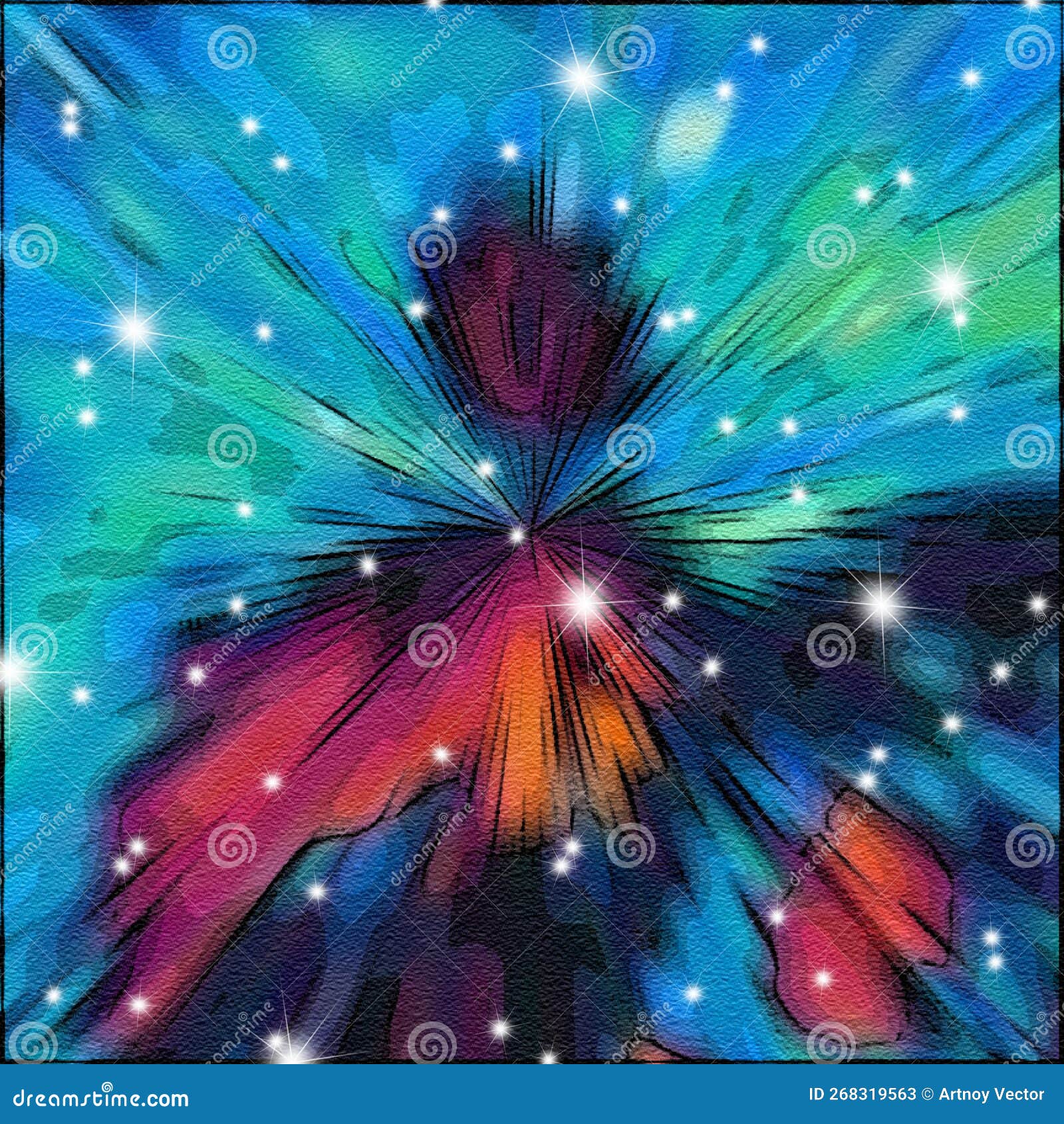 Colorful Explosion Abstract Background with Cartoon Texture and Glitter ...