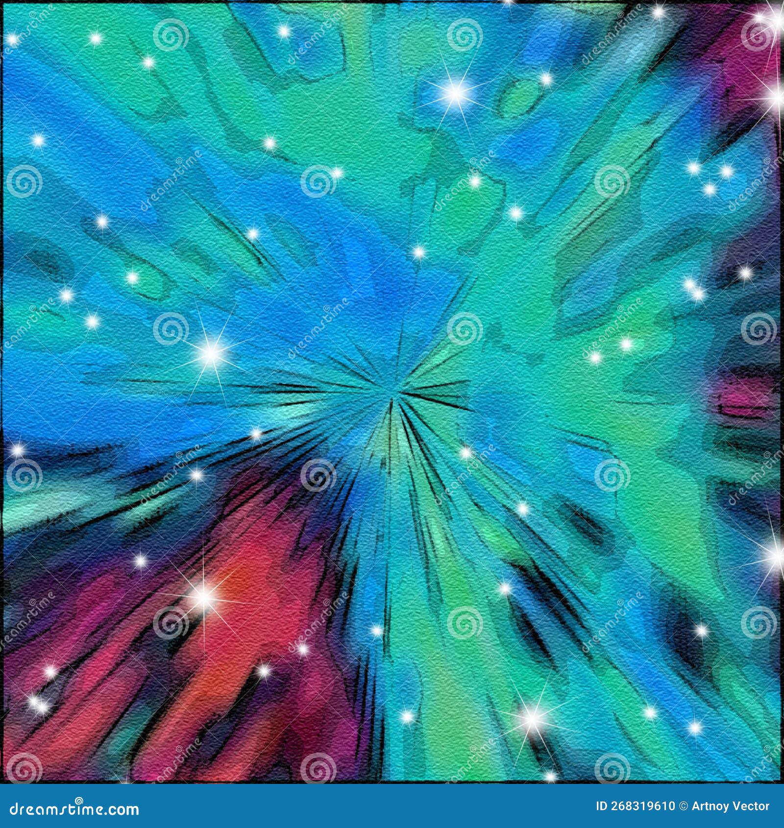 Colorful Explosion Abstract Background with Cartoon Texture and Glitter ...
