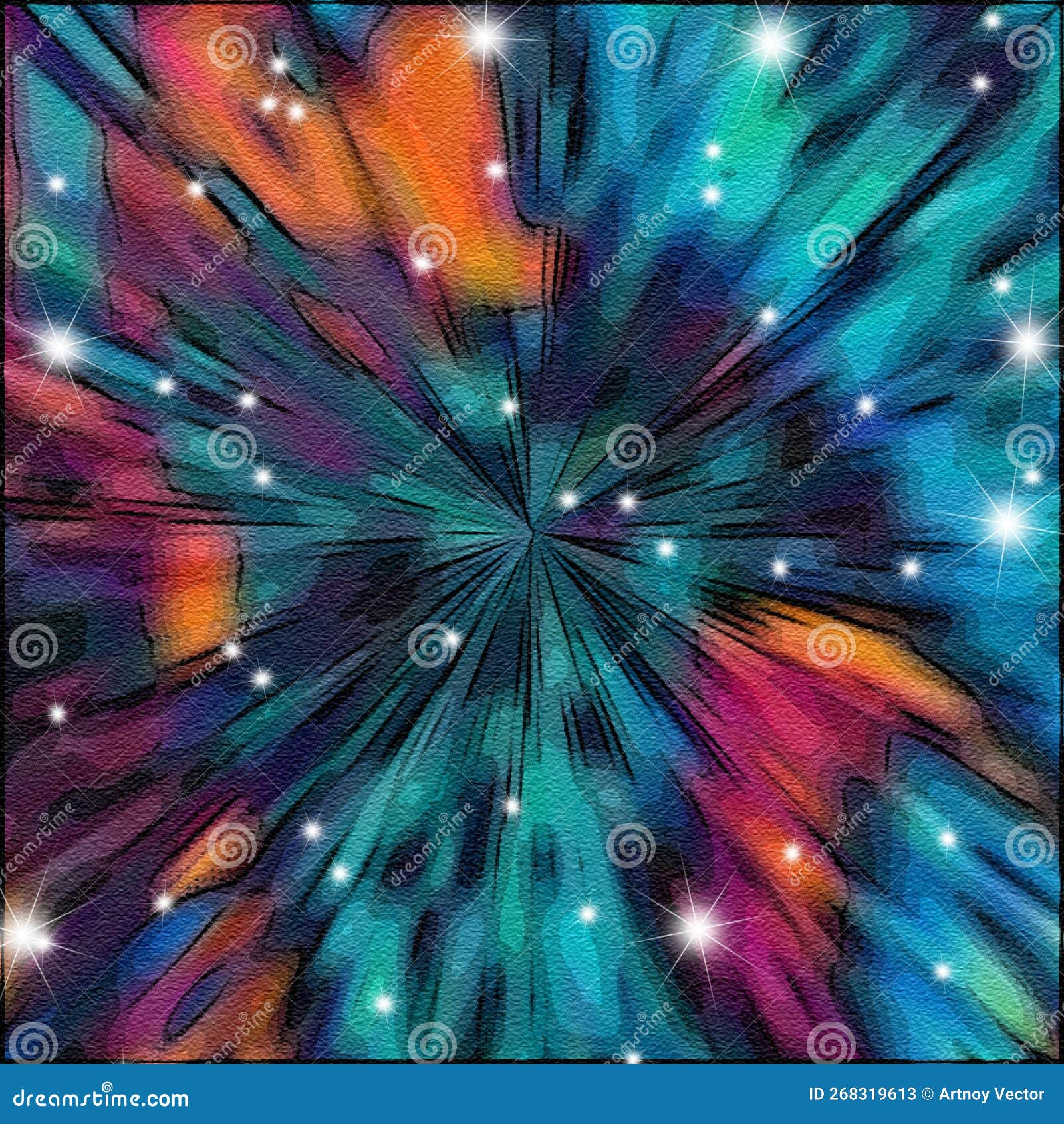 Colorful Explosion Abstract Background with Cartoon Texture and Glitter ...