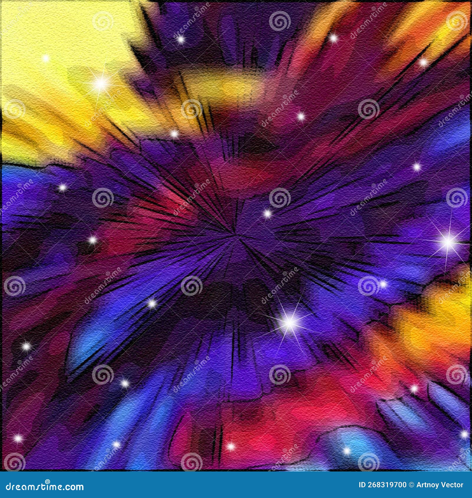 Colorful Explosion Abstract Background with Cartoon Texture and Glitter ...