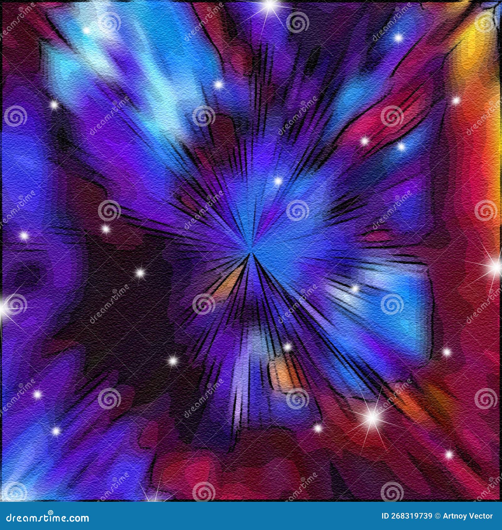 Colorful Explosion Abstract Background with Cartoon Texture and Glitter ...