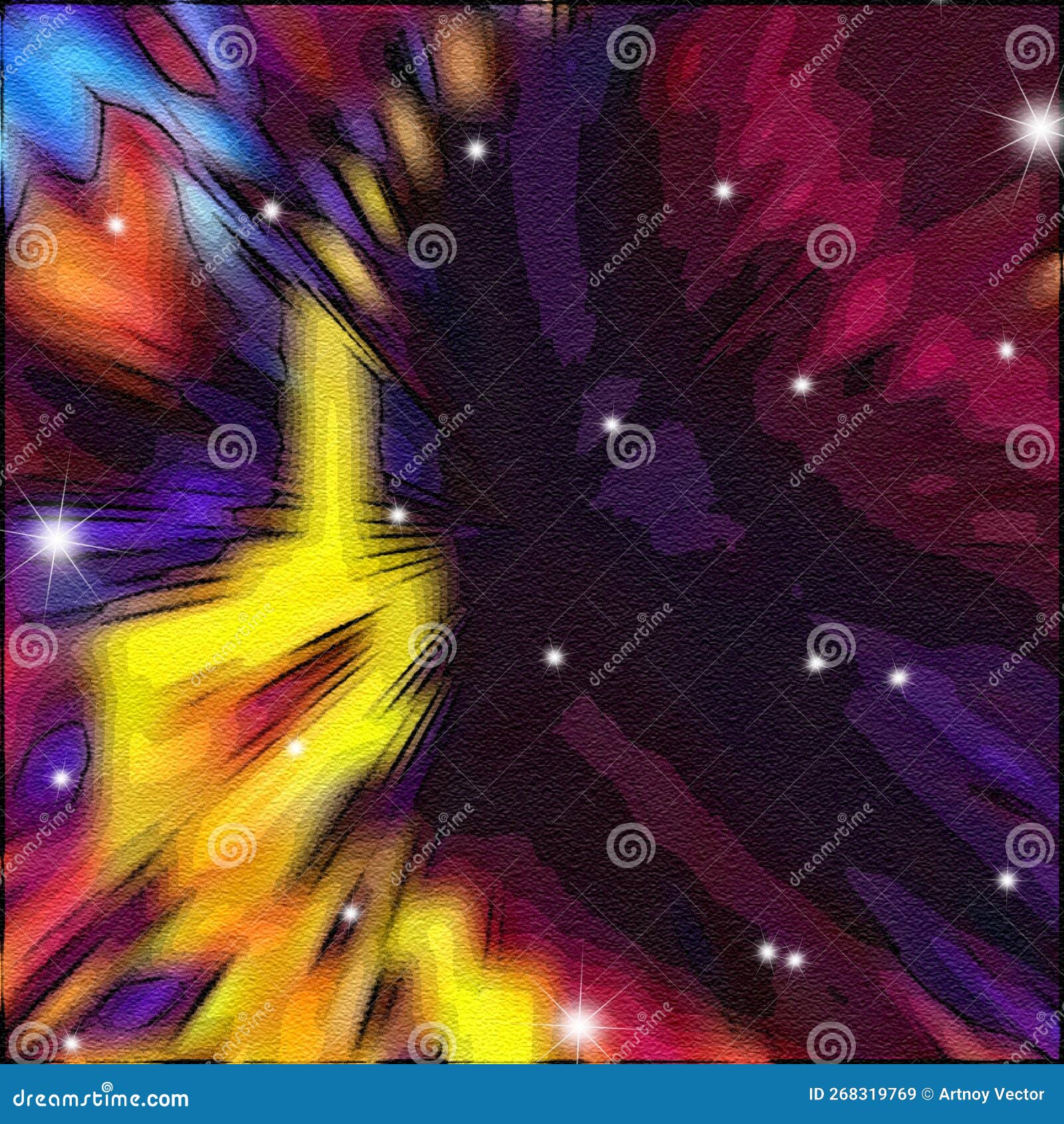 Colorful Explosion Abstract Background with Cartoon Texture and Glitter ...