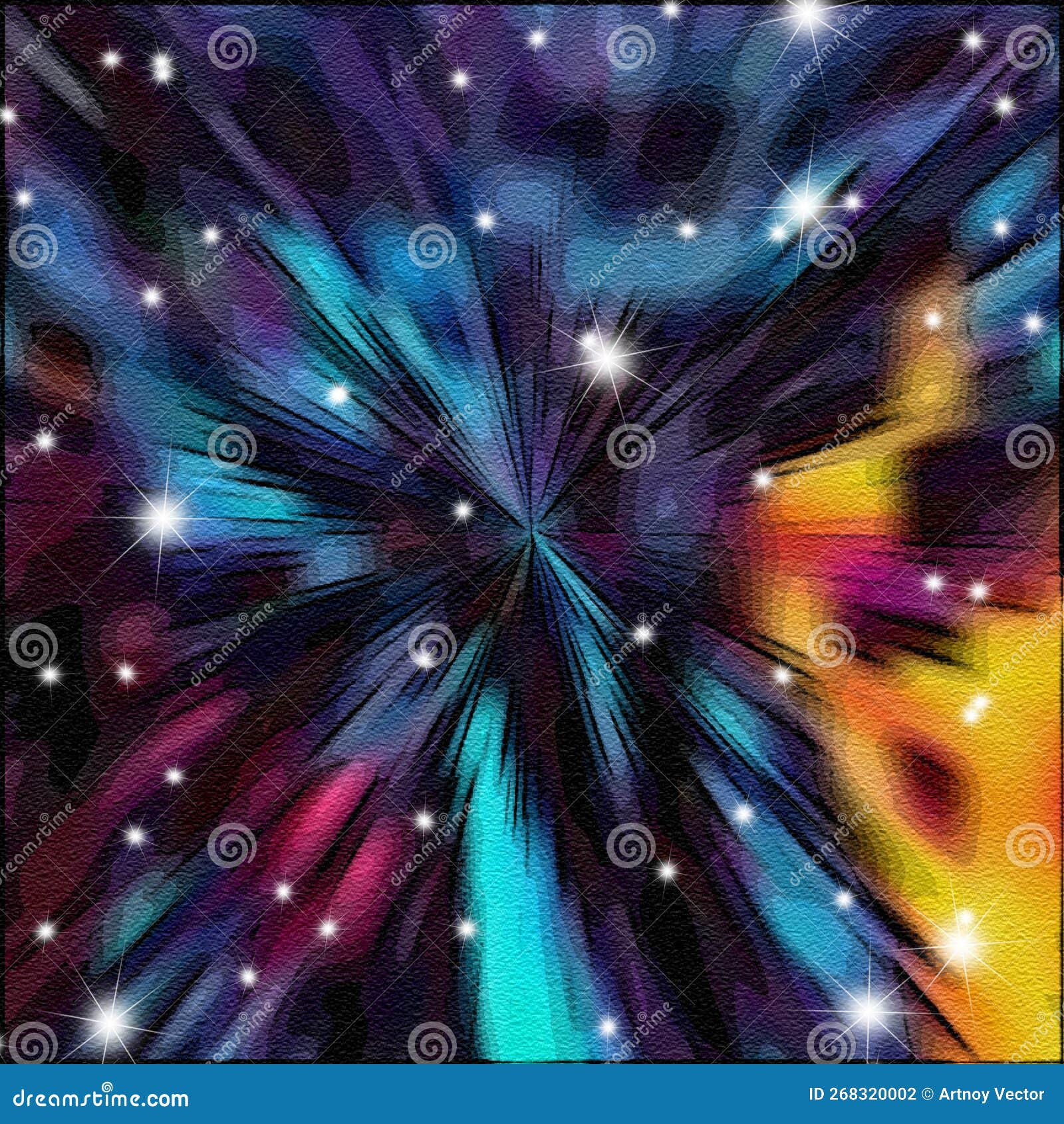 Colorful Explosion Abstract Background with Cartoon Texture and Glitter ...