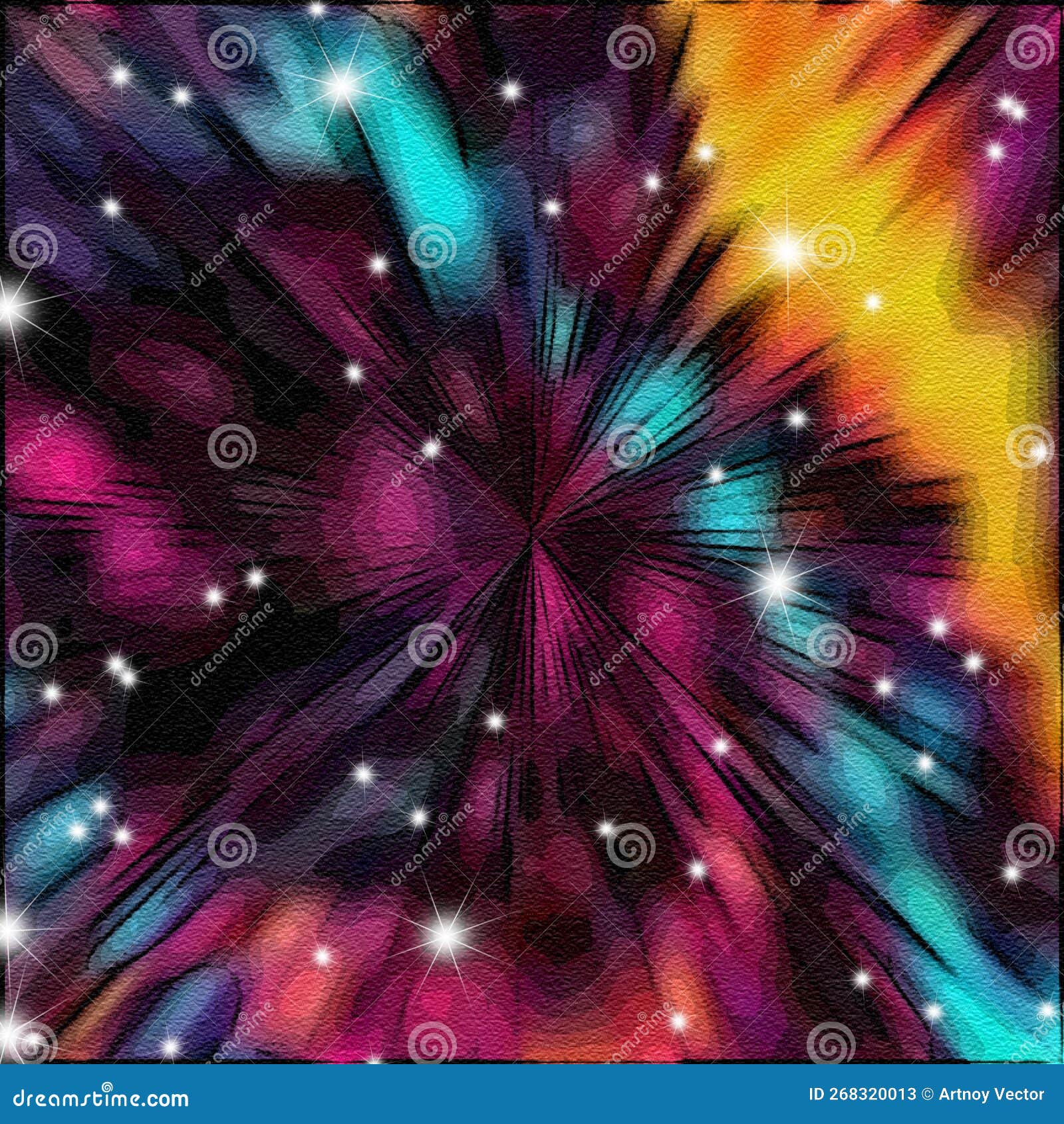 Colorful Explosion Abstract Background with Cartoon Texture and Glitter ...