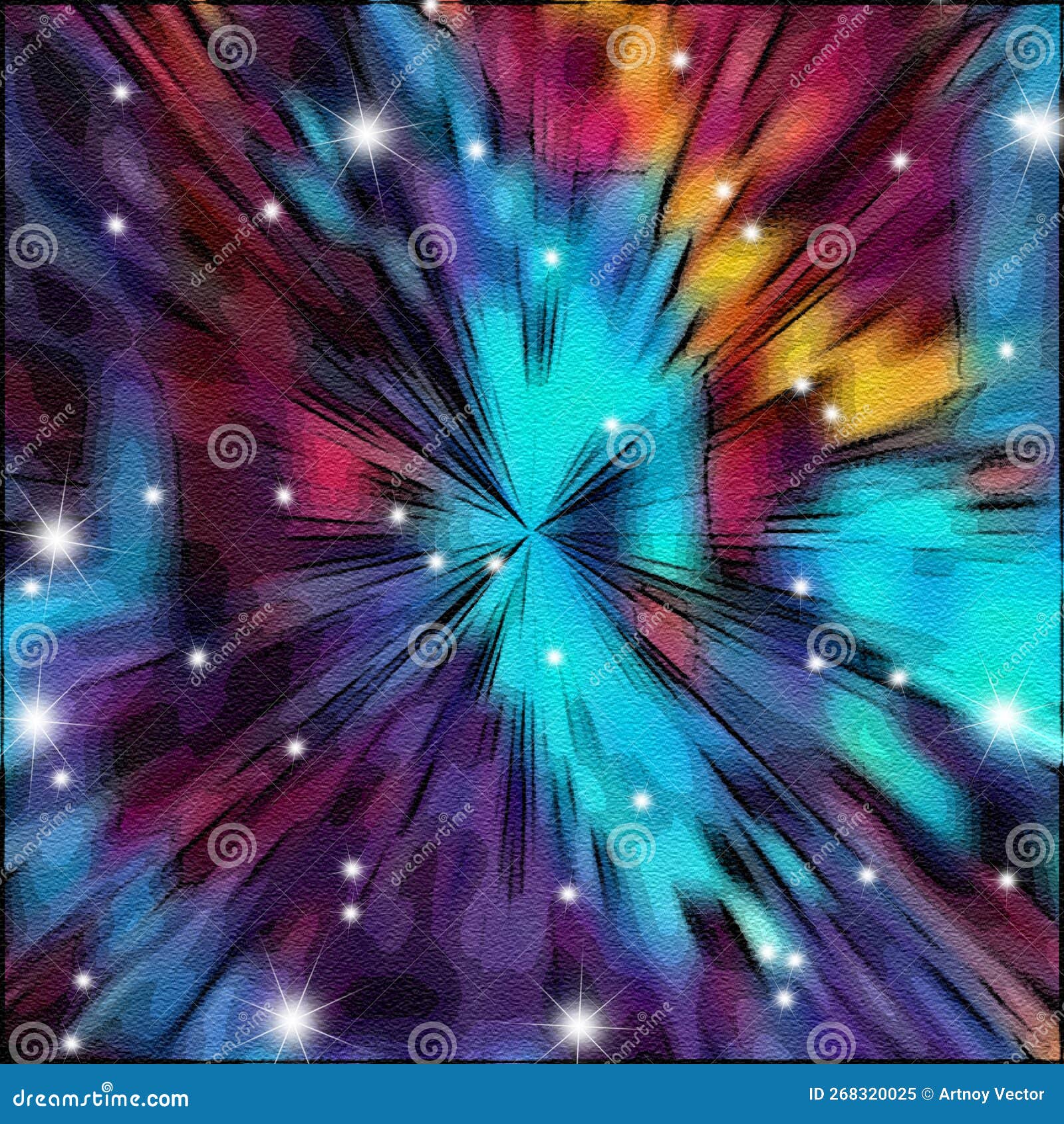 Colorful Explosion Abstract Background with Cartoon Texture and Glitter ...