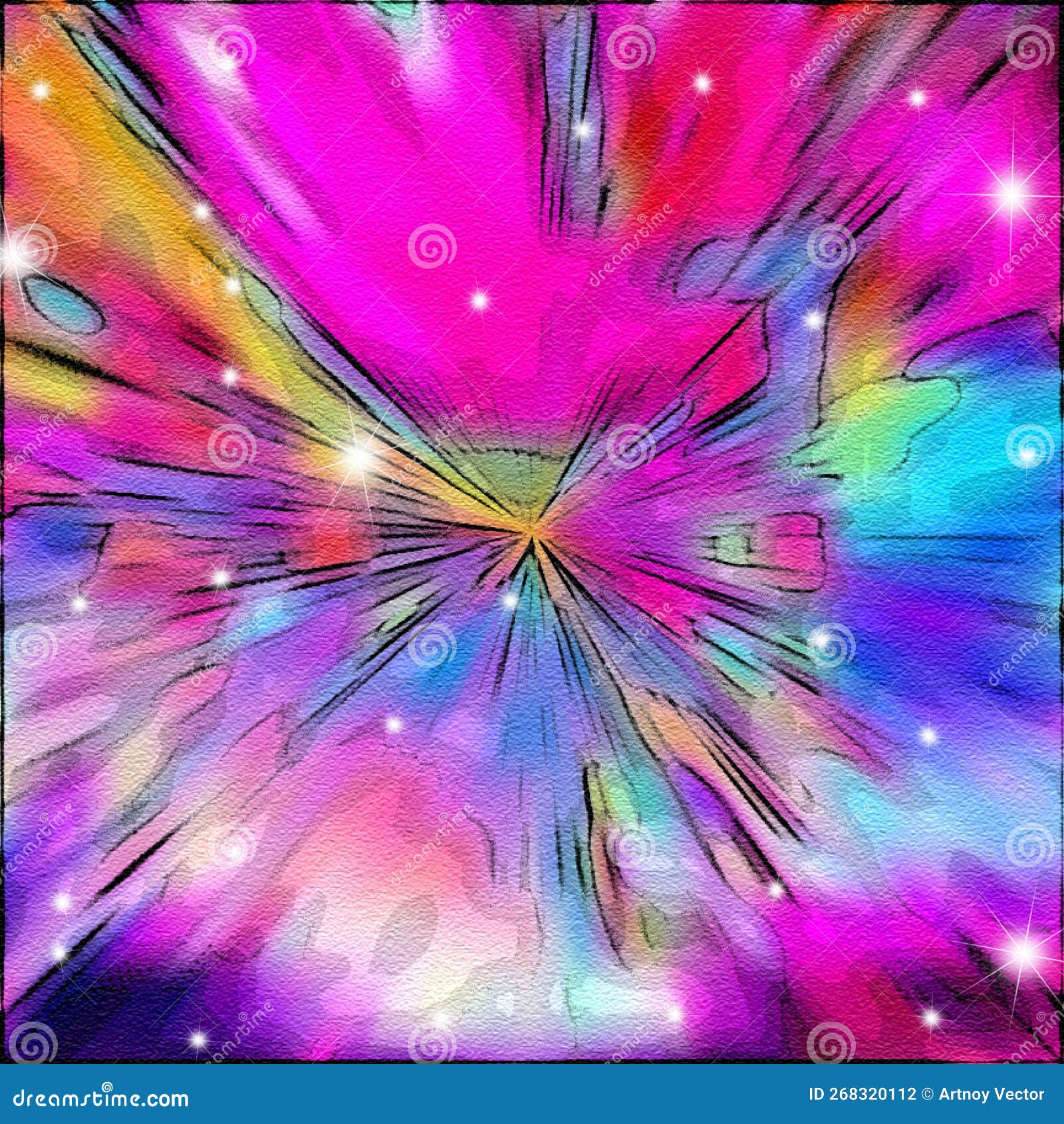 Colorful Explosion Abstract Background with Cartoon Texture and Glitter ...