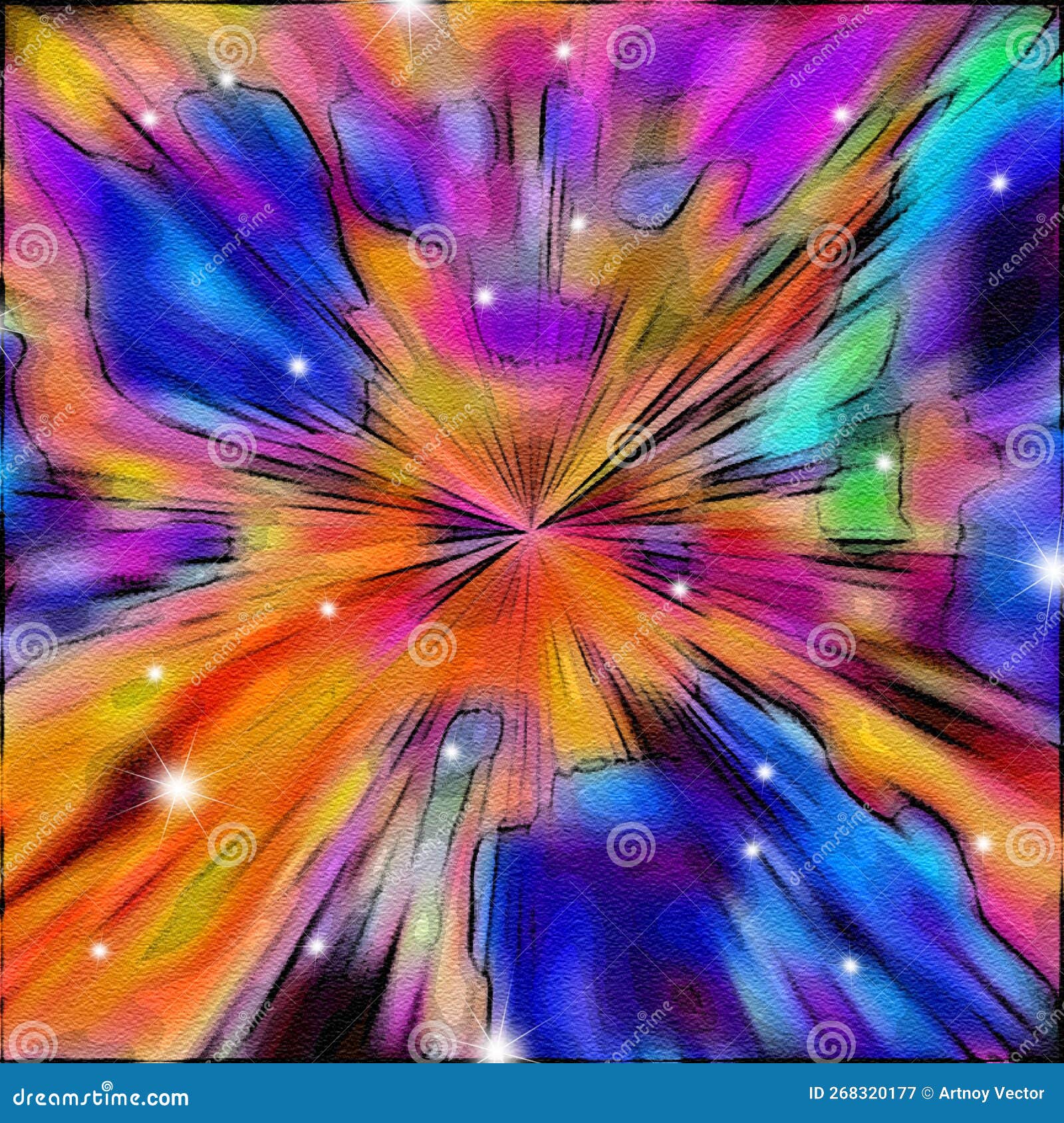 Colorful Explosion Abstract Background with Cartoon Texture and Glitter ...