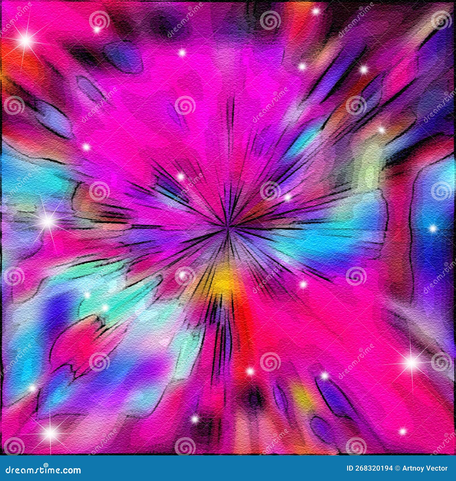Colorful Explosion Abstract Background with Cartoon Texture and Glitter ...