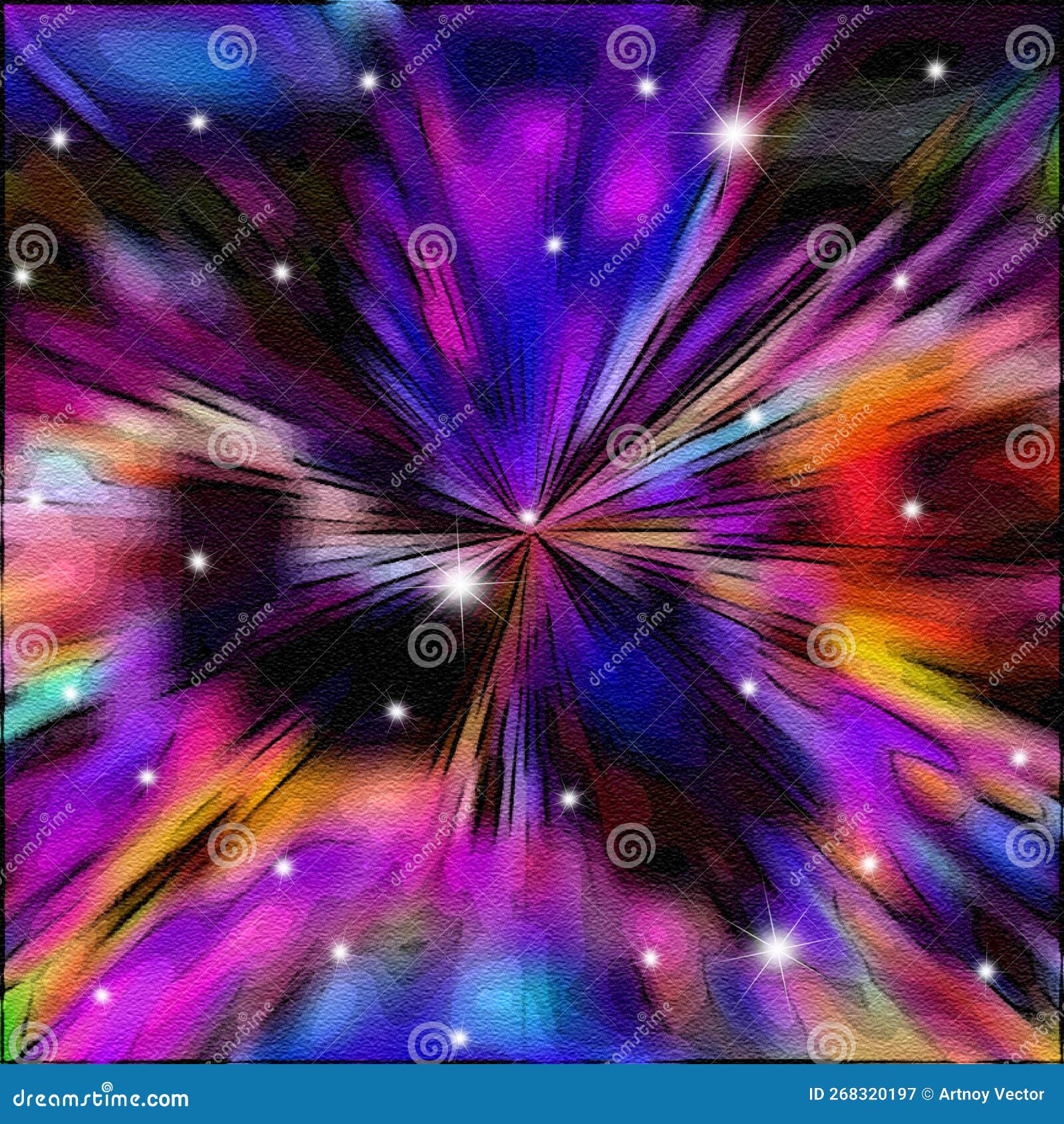 Colorful Explosion Abstract Background with Cartoon Texture and Glitter ...