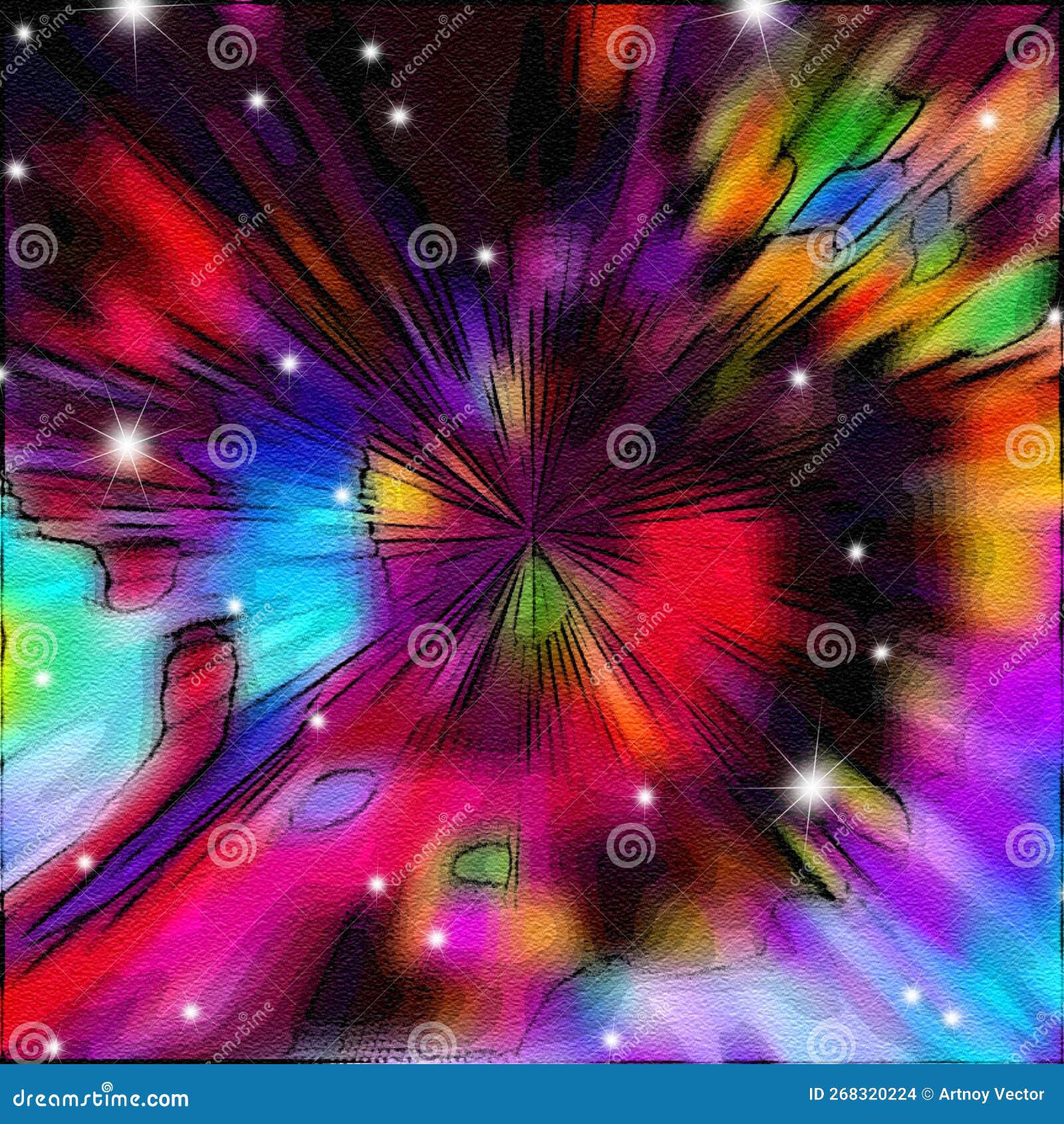 Colorful Explosion Abstract Background with Cartoon Texture and Glitter ...