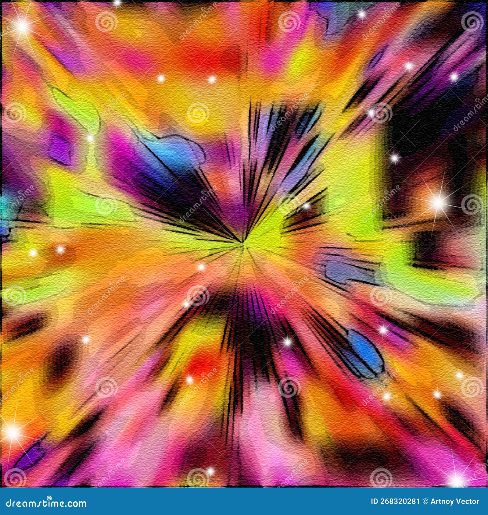 Colorful Explosion Abstract Background with Cartoon Texture and Glitter ...