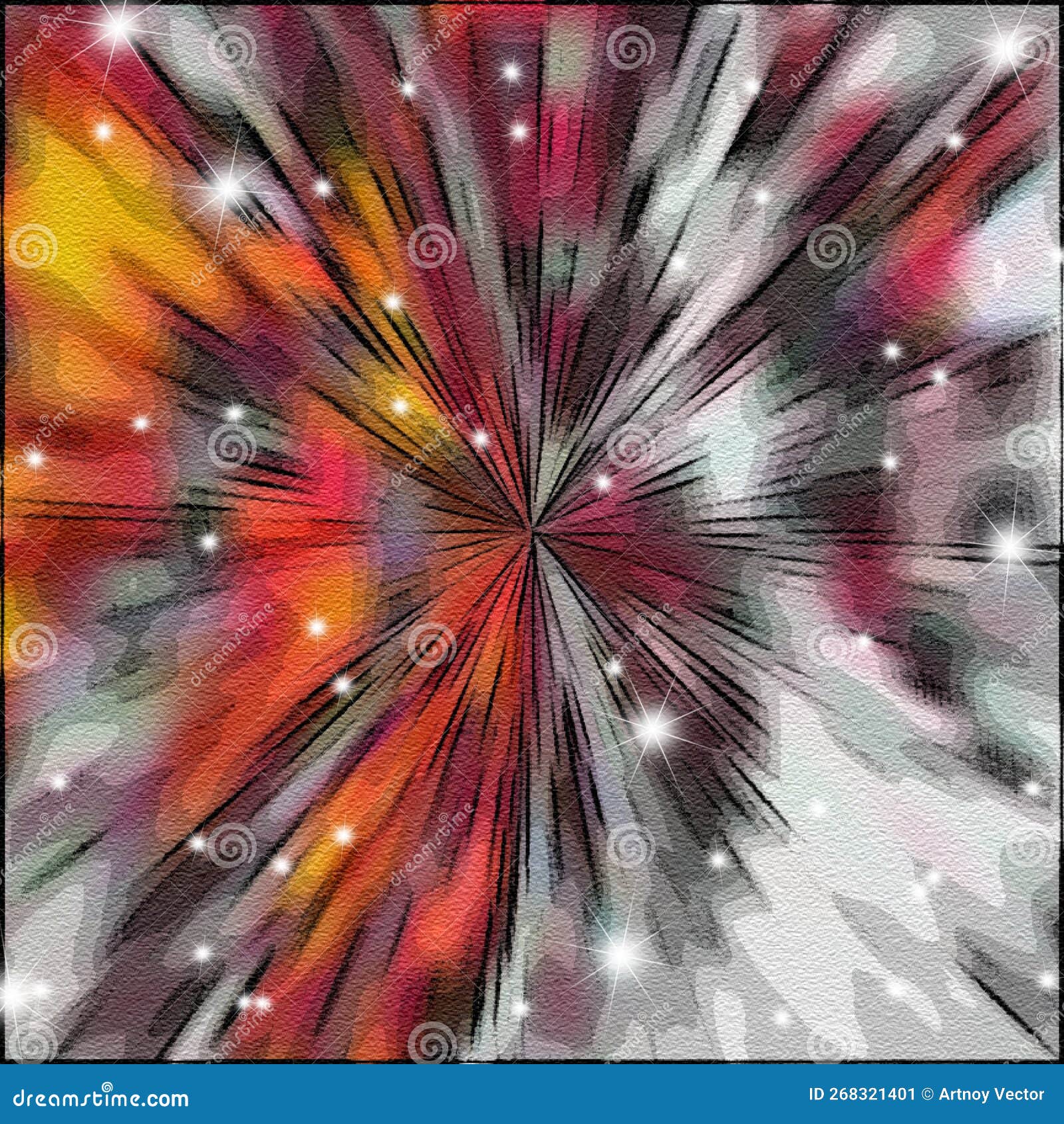 Colorful Explosion Abstract Background with Cartoon Texture and Glitter ...
