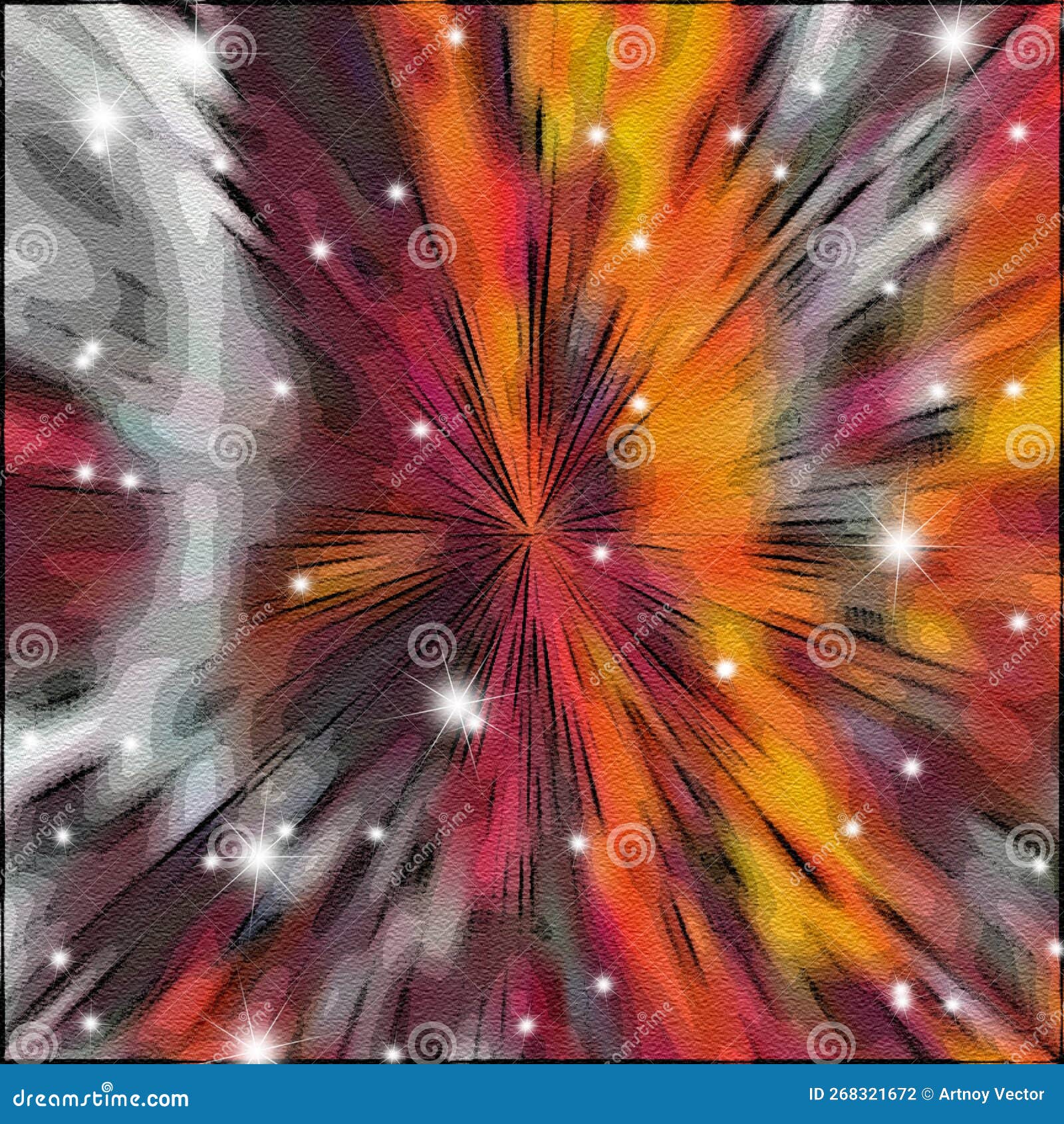 Colorful Explosion Abstract Background with Cartoon Texture and Glitter ...