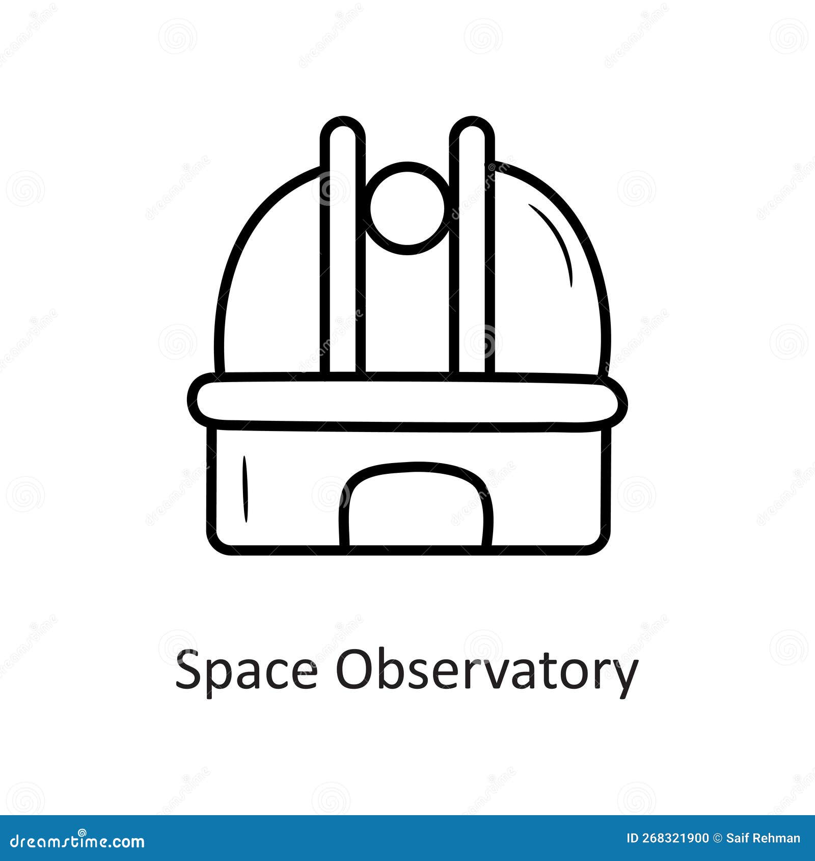 Space Observatory Vector Outline Icon Design Illustration. Space Symbol ...
