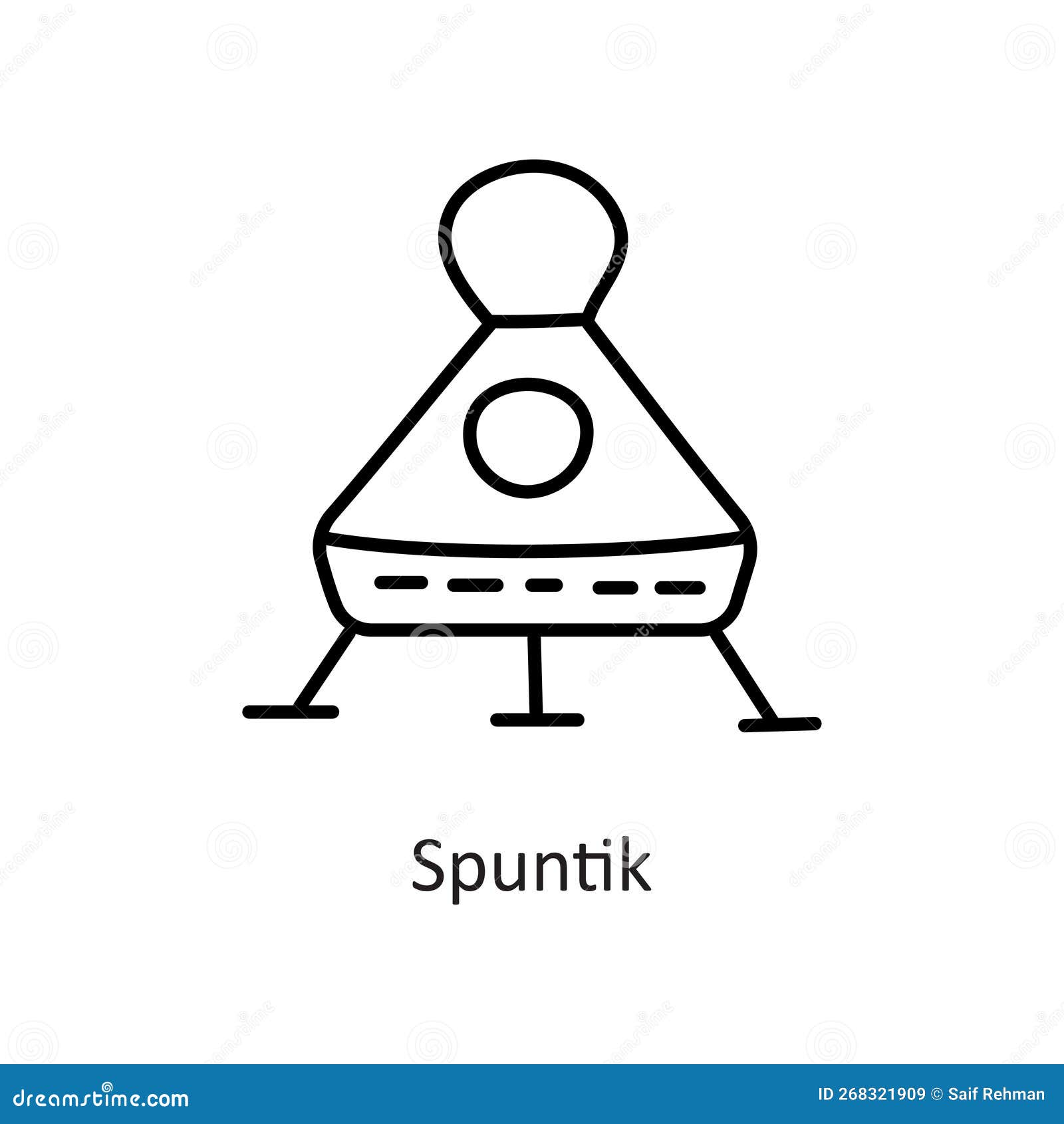 Sputnik Vector Outline Icon Design Illustration. Space Symbol on White ...