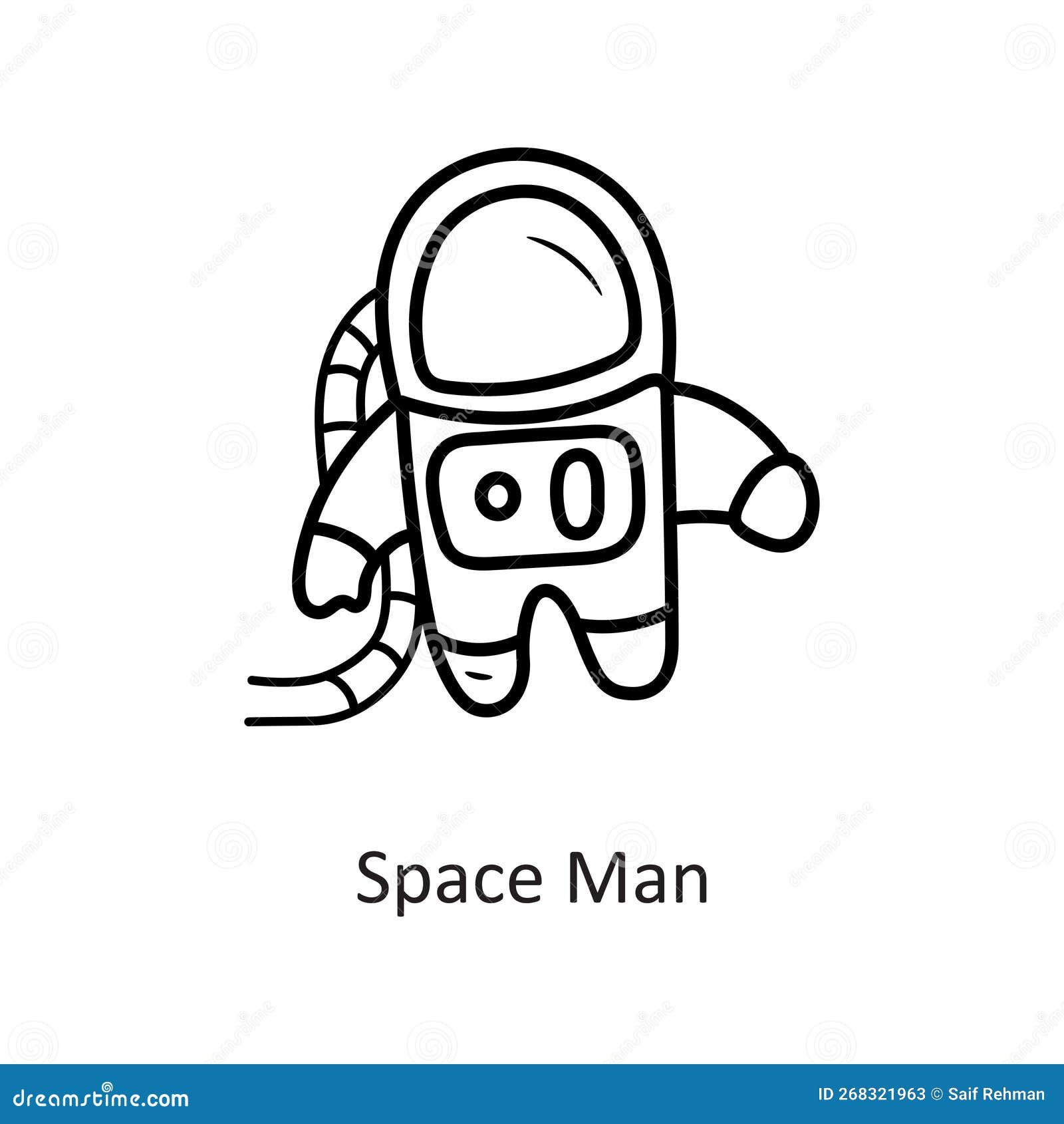 Space Man Vector Outline Icon Design Illustration. Space Symbol on ...