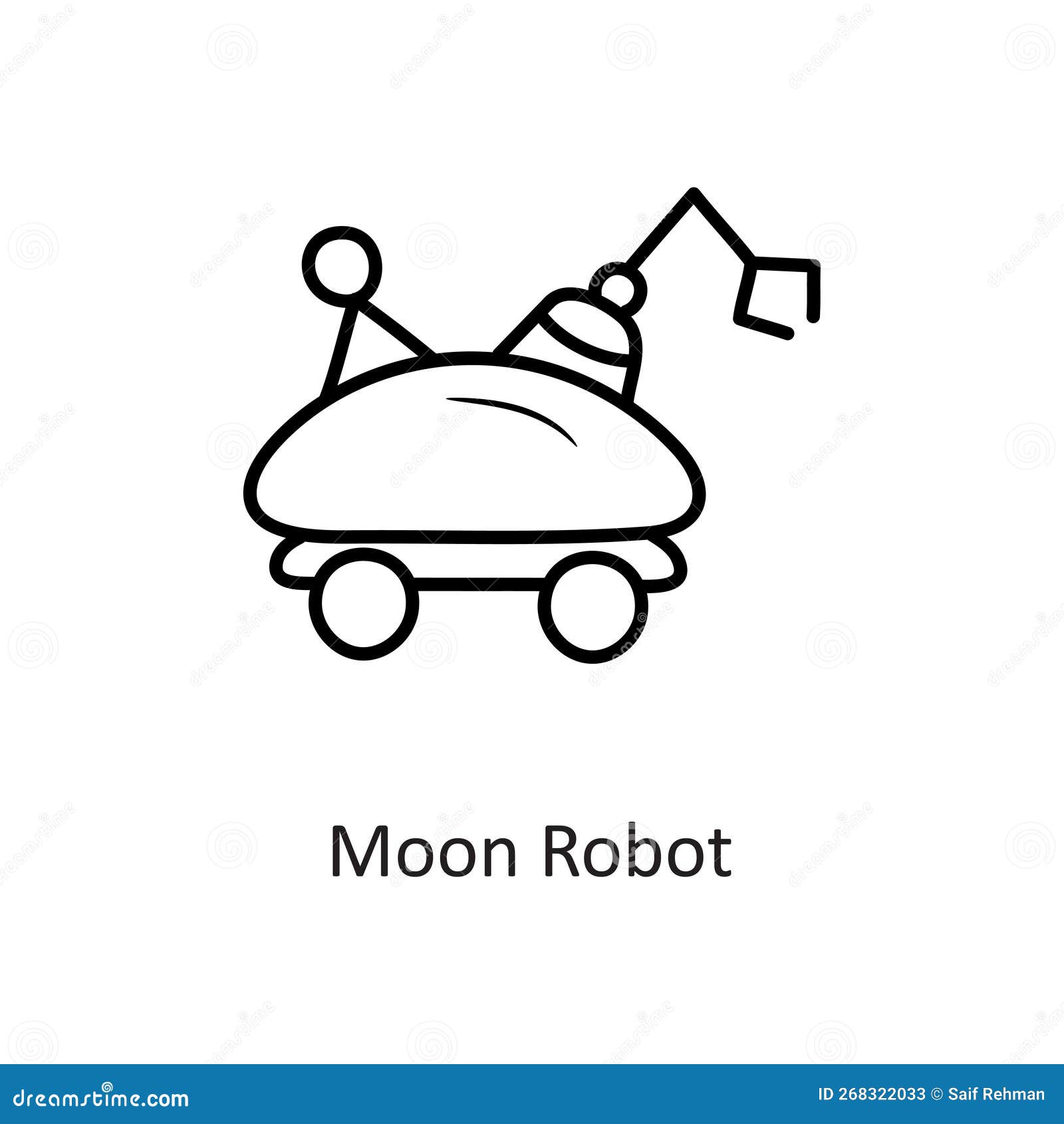 Moon Robot Vector Outline Icon Design Illustration. Space Symbol on ...