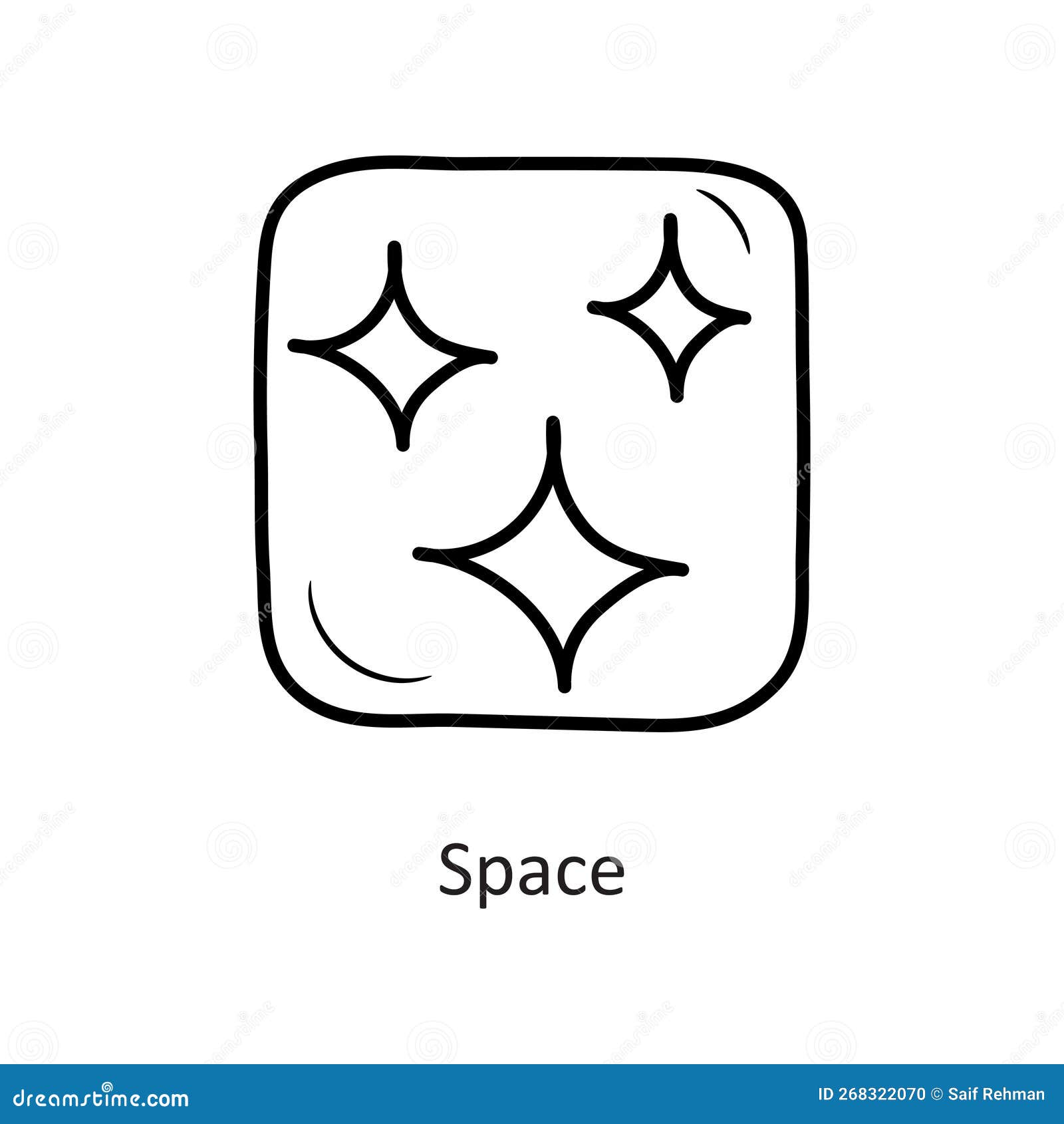 Space Vector Outline Icon Design Illustration. Space Symbol on White ...