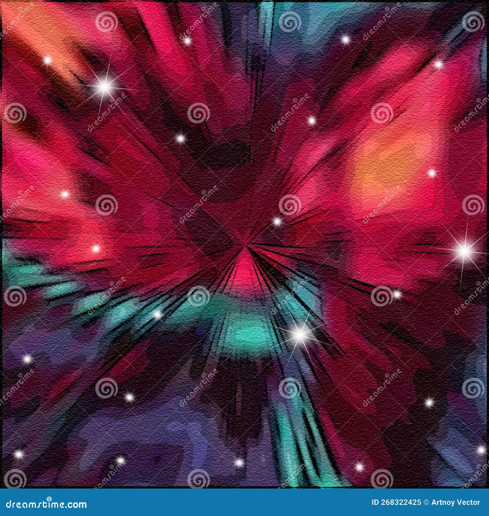 Colorful Explosion Abstract Background with Cartoon Texture and Glitter ...