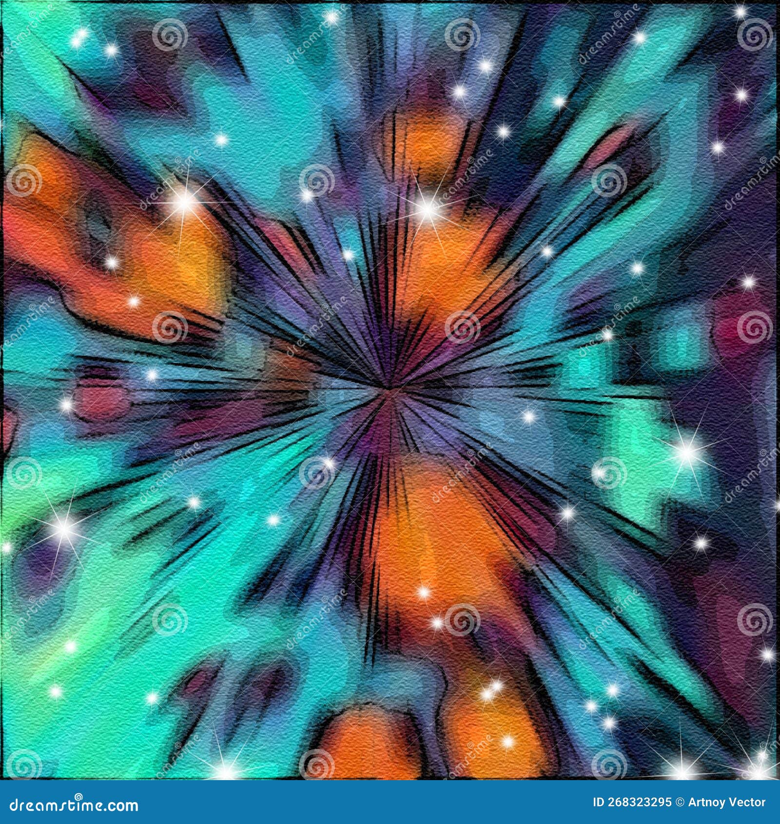 Colorful Explosion Abstract Background with Cartoon Texture and Glitter ...