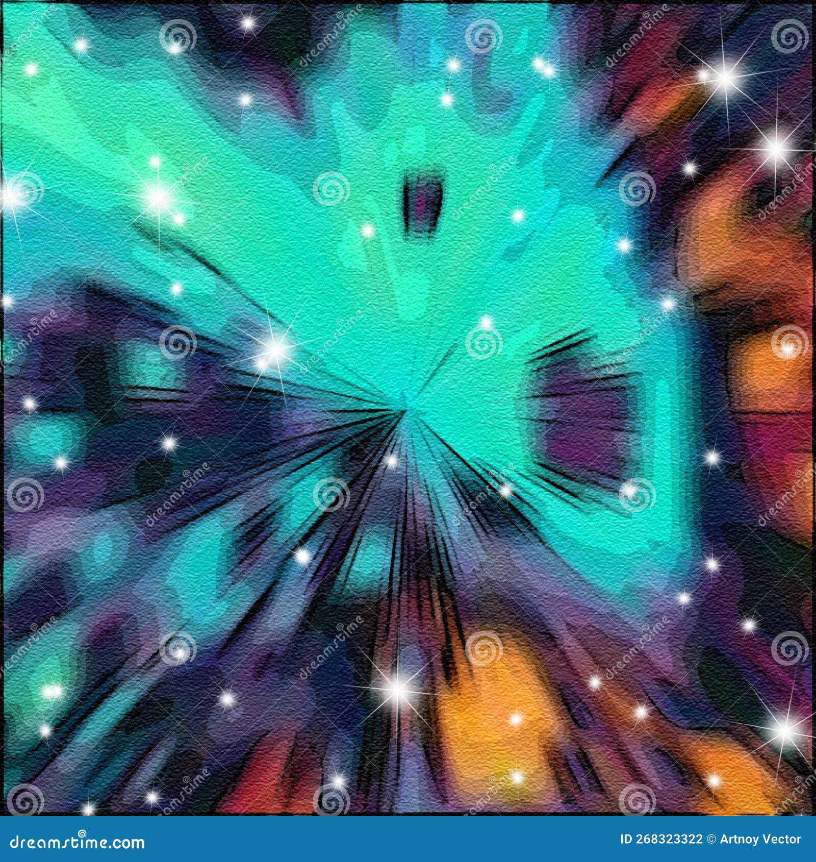 Colorful Explosion Abstract Background with Cartoon Texture and Glitter ...