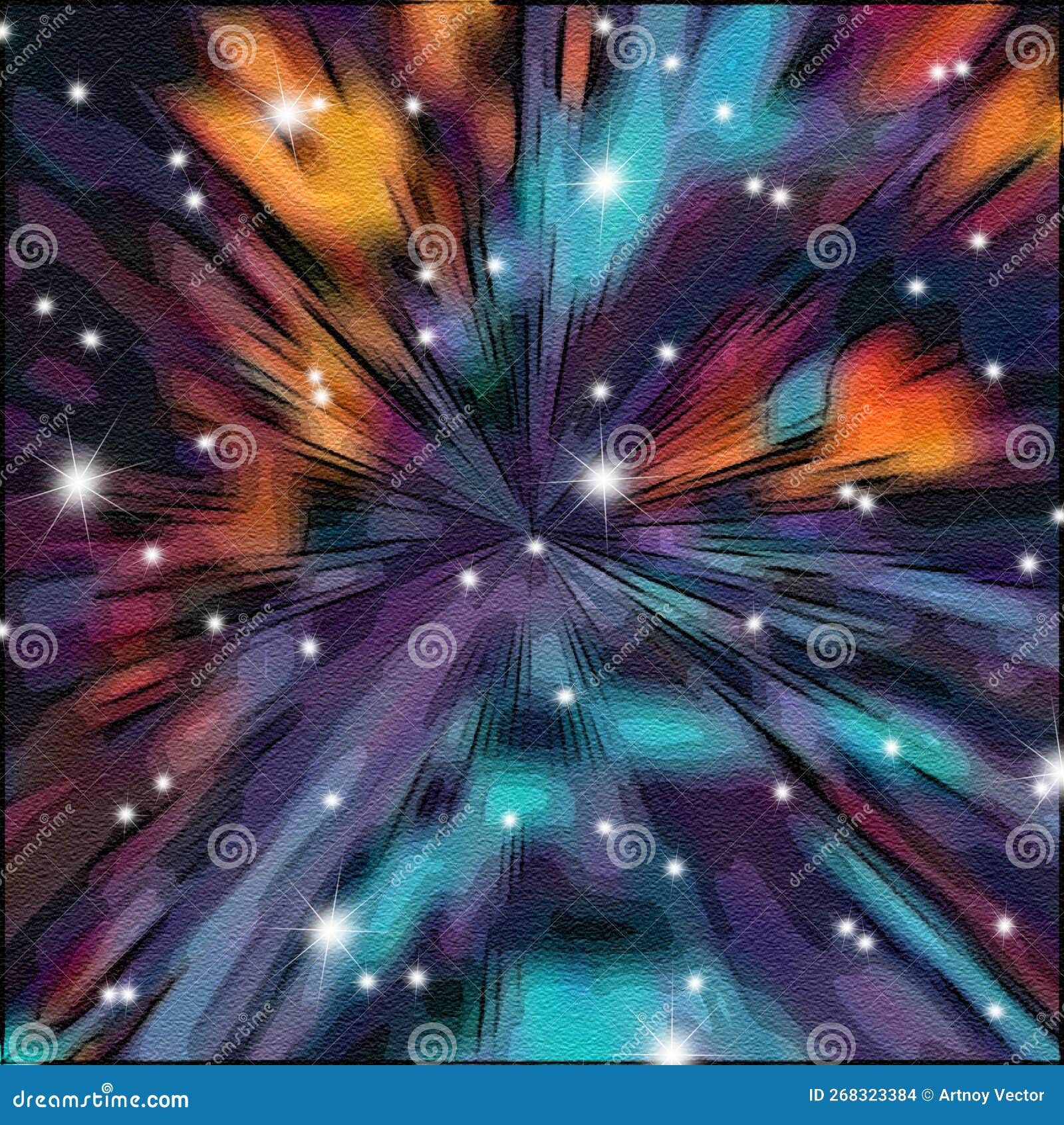 Colorful Explosion Abstract Background with Cartoon Texture and Glitter ...