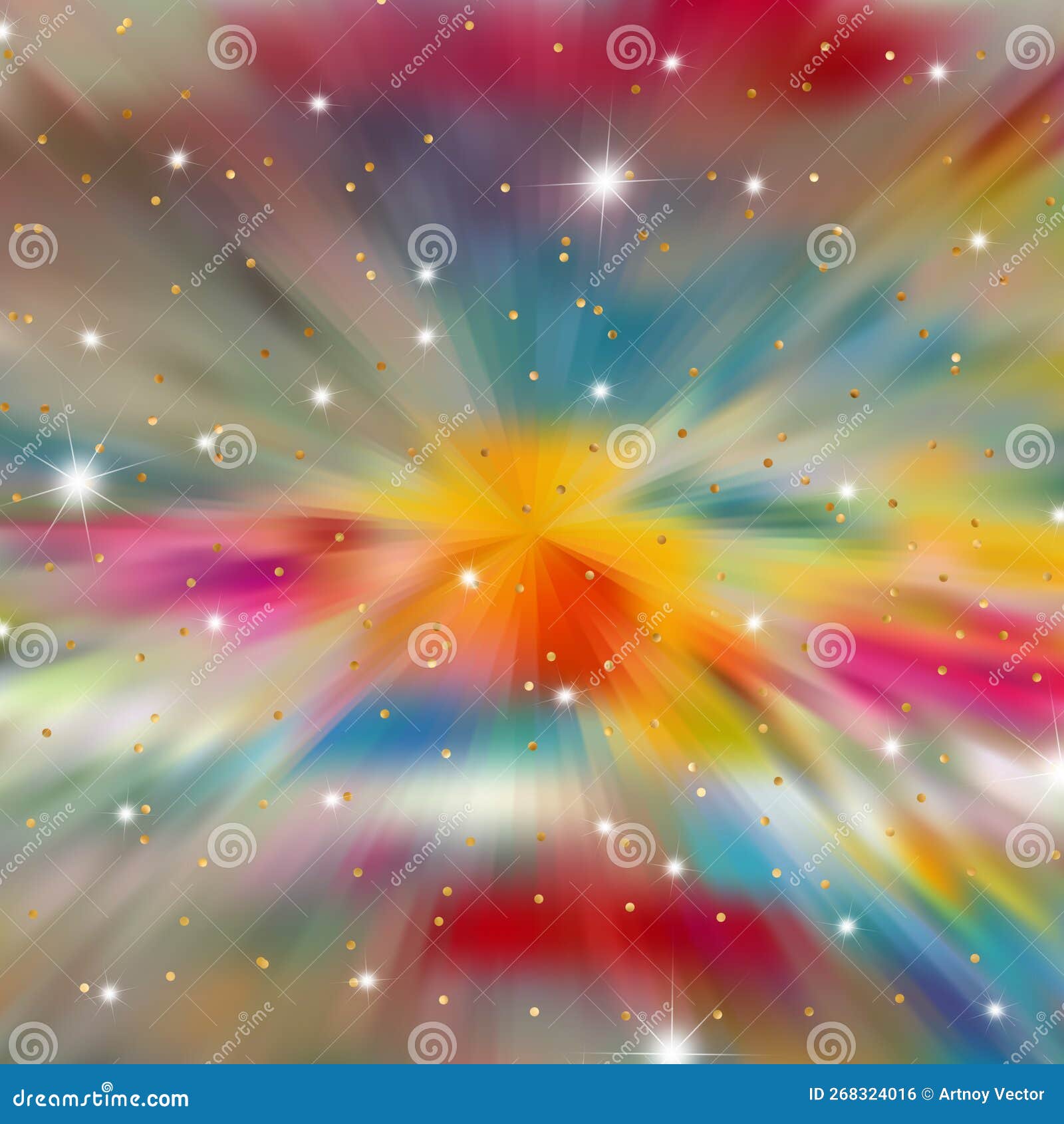 Colorful Explosion Abstract Background with Glitter Elements Stock ...