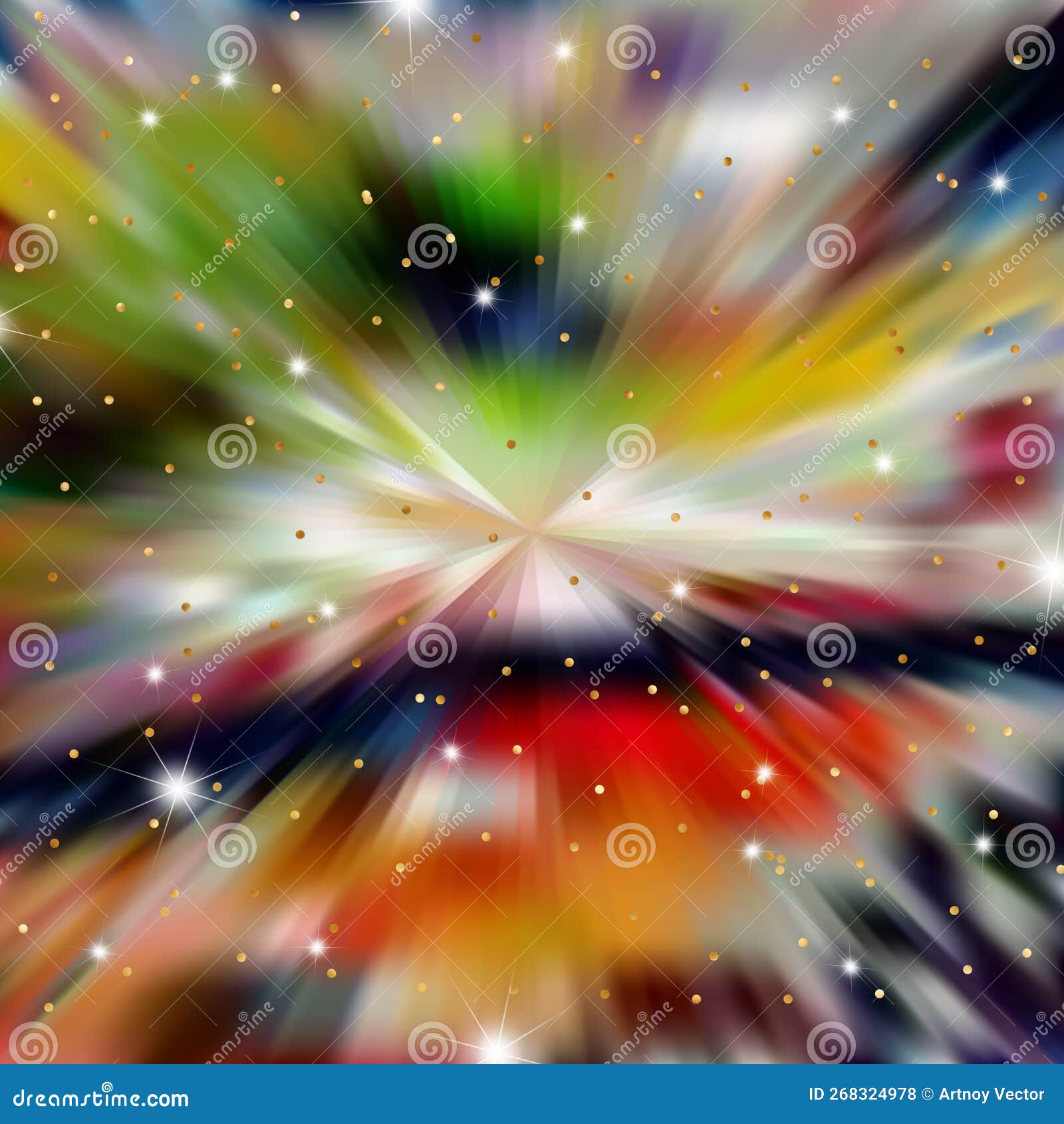 Colorful Explosion Abstract Background with Glitter Elements Stock ...