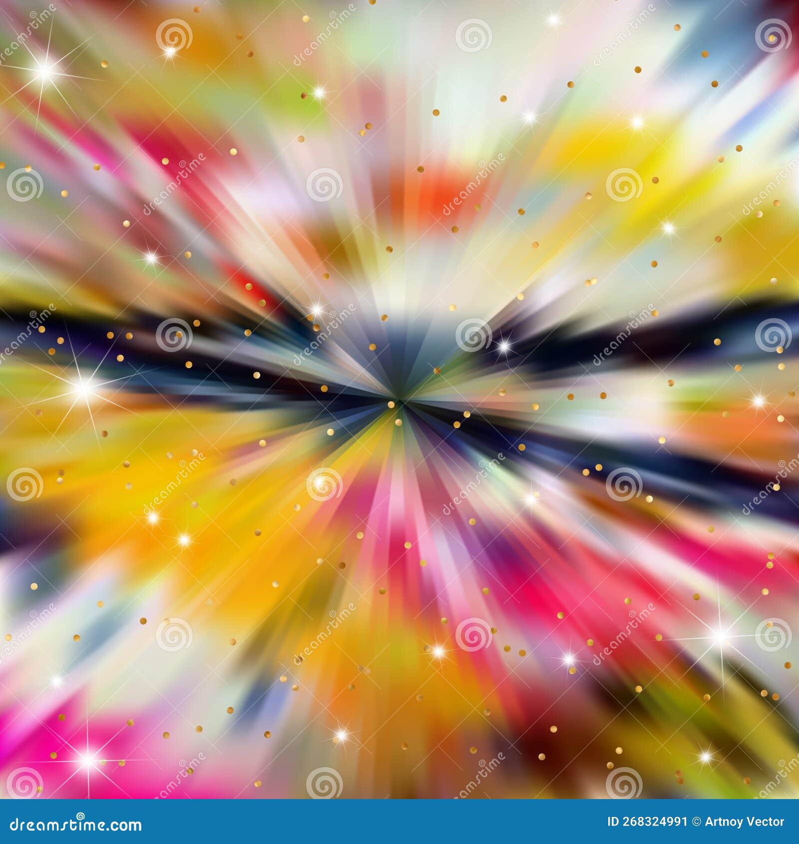 Colorful Explosion Abstract Background with Glitter Elements Stock ...
