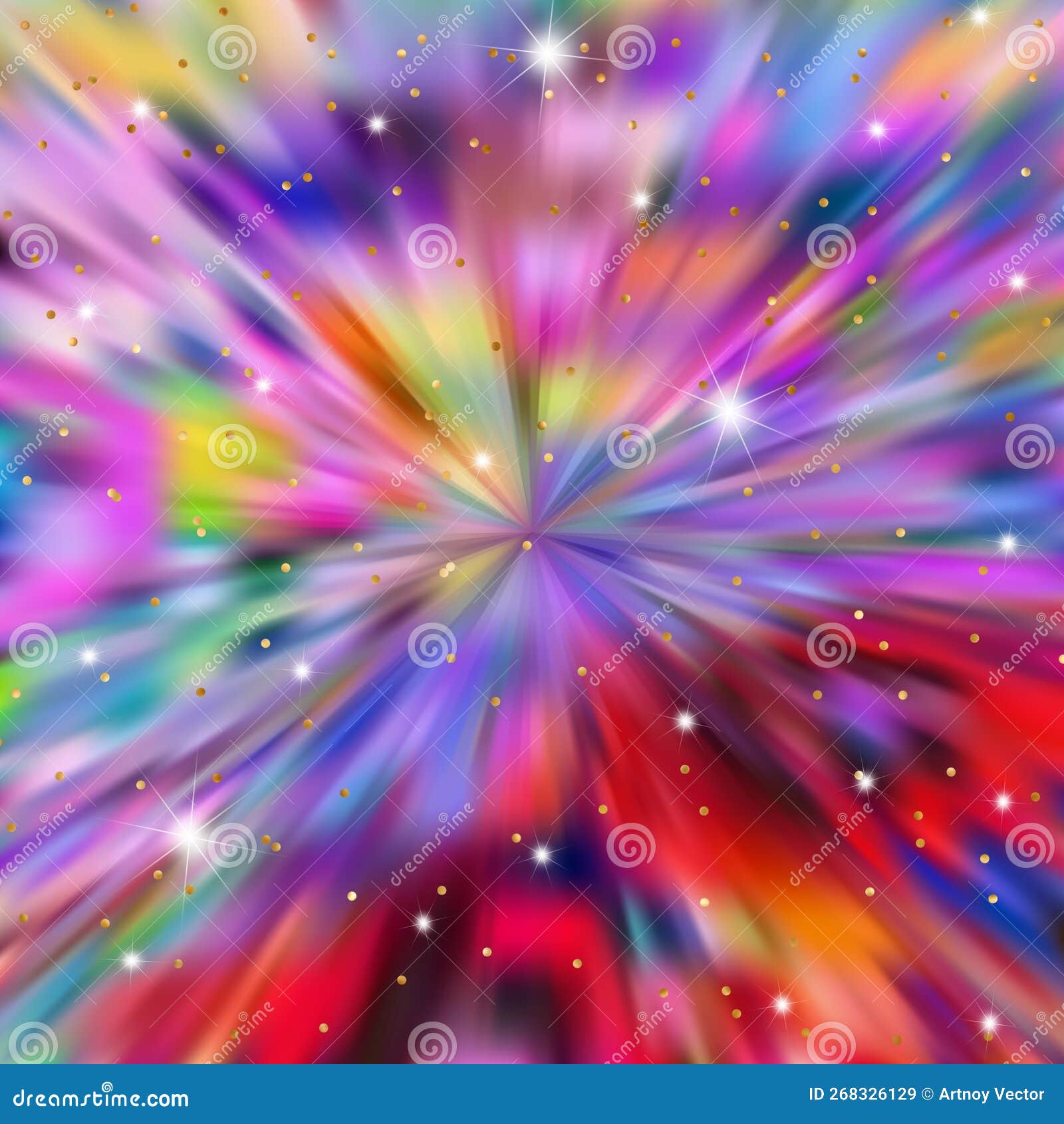 Colorful Explosion Abstract Background with Glitter Elements Stock ...