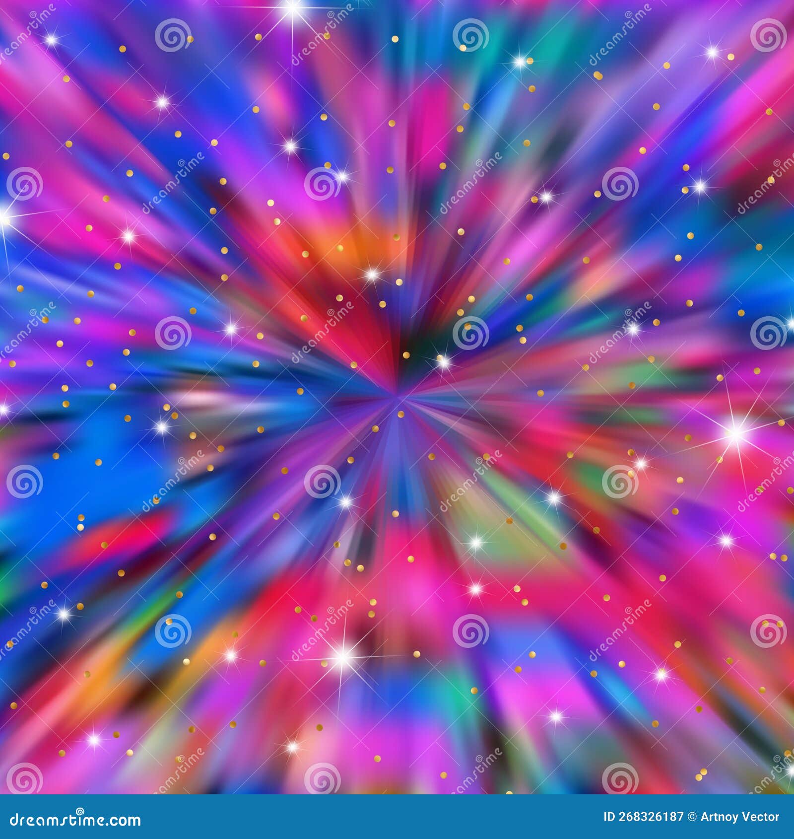 Colorful Explosion Abstract Background with Glitter Elements Stock ...