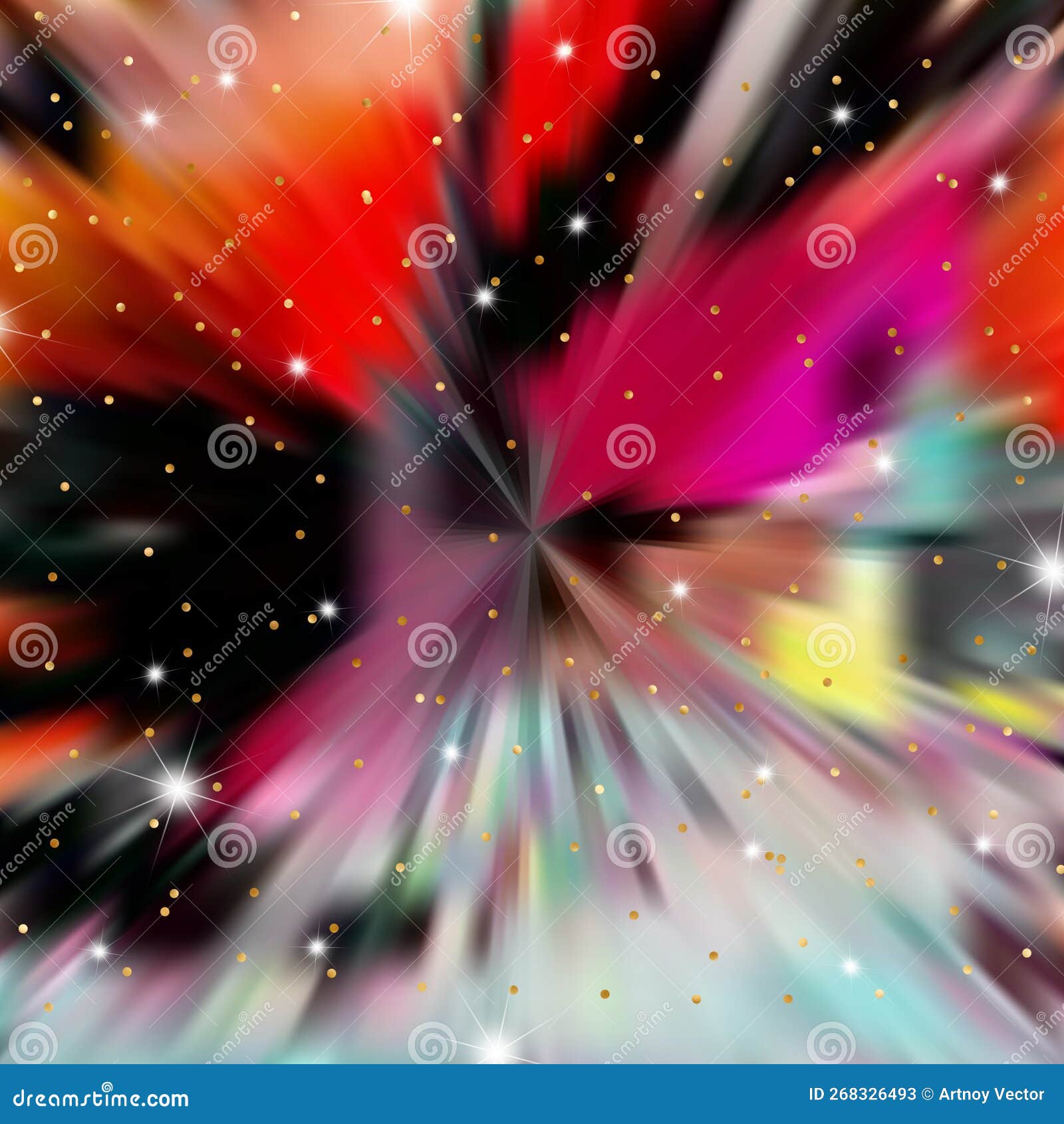 Colorful Explosion Abstract Background with Glitter Elements Stock ...