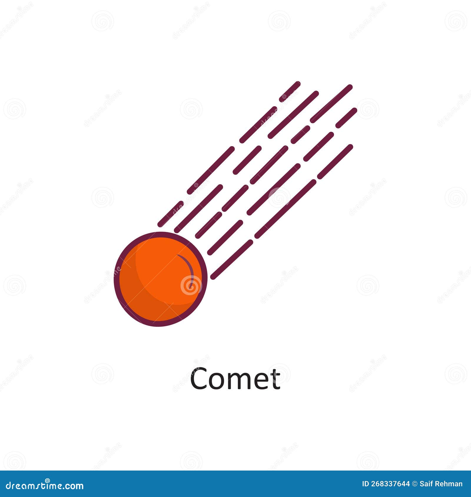 Comet Vector Fill Outline Icon Design Illustration. Space Symbol on ...