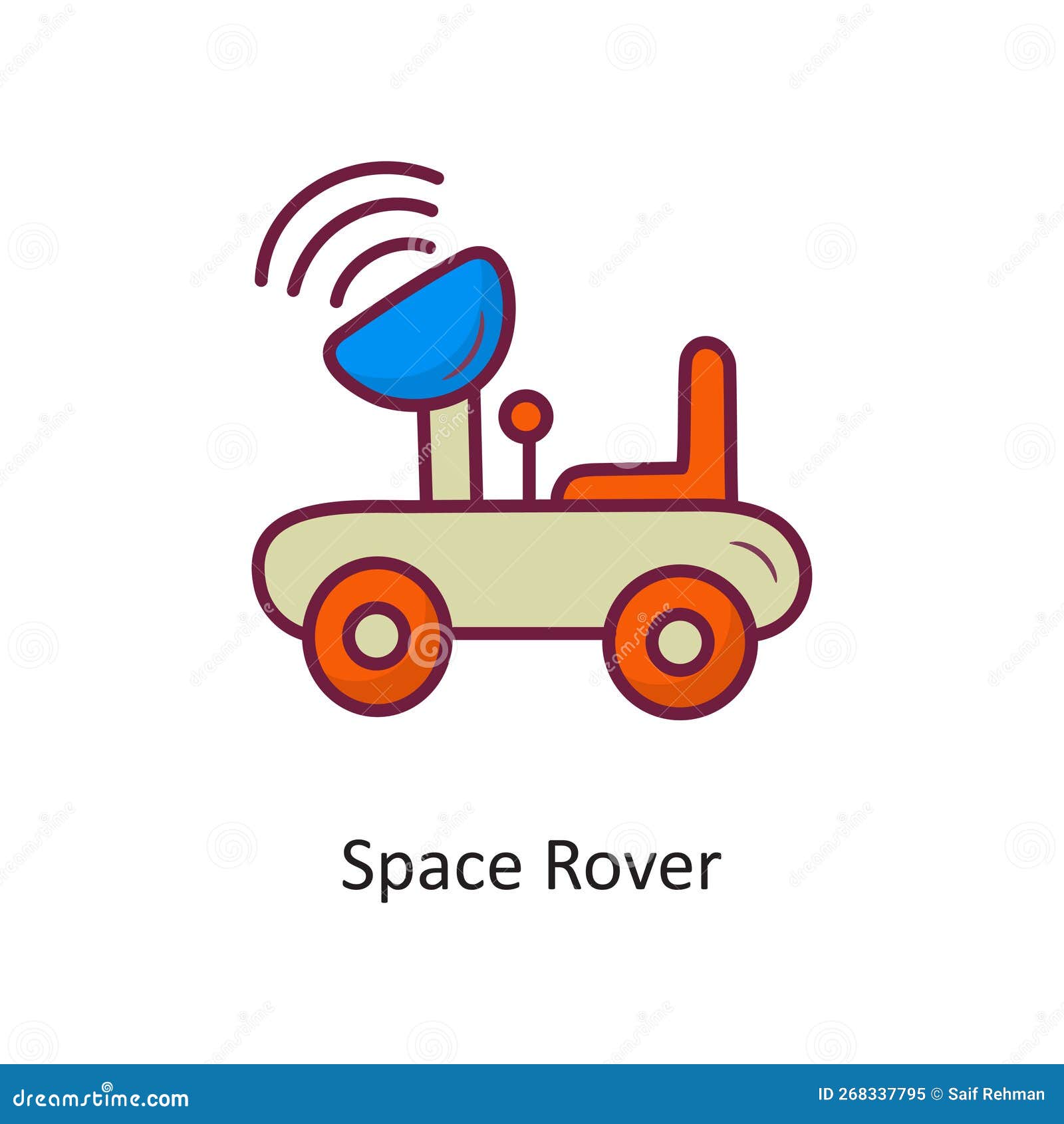 Space Rover Vector Fill Outline Icon Design Illustration. Space Symbol ...