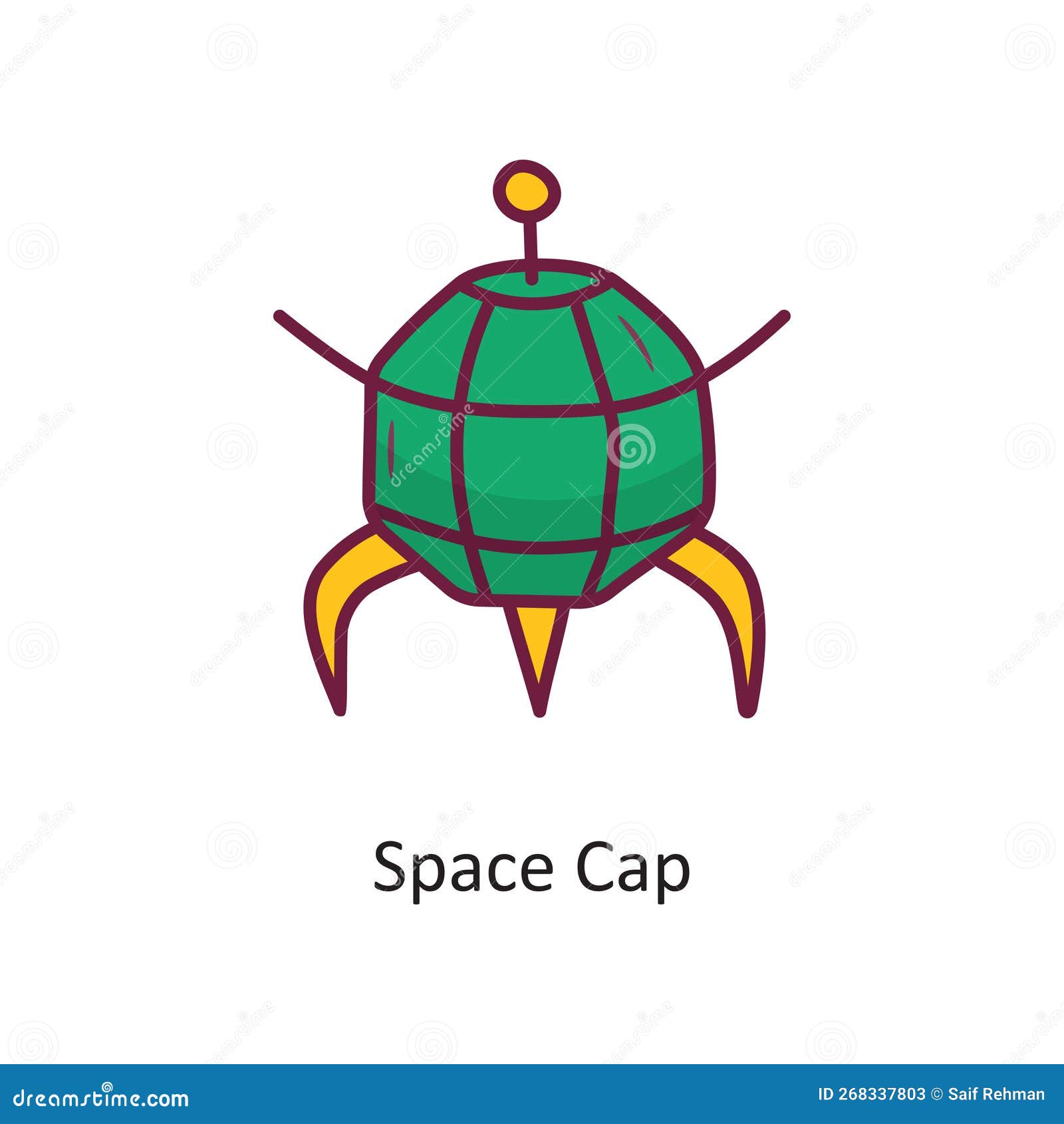 Space Cap Vector Fill Outline Icon Design Illustration. Space Symbol on ...