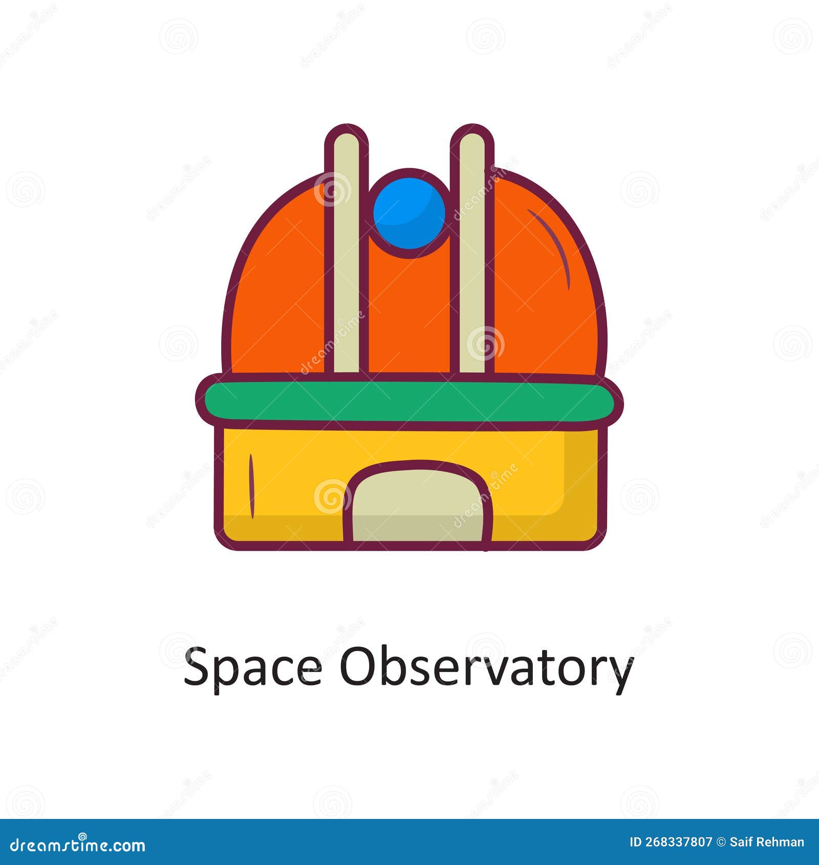 Space Observatory Vector Fill Outline Icon Design Illustration. Space ...