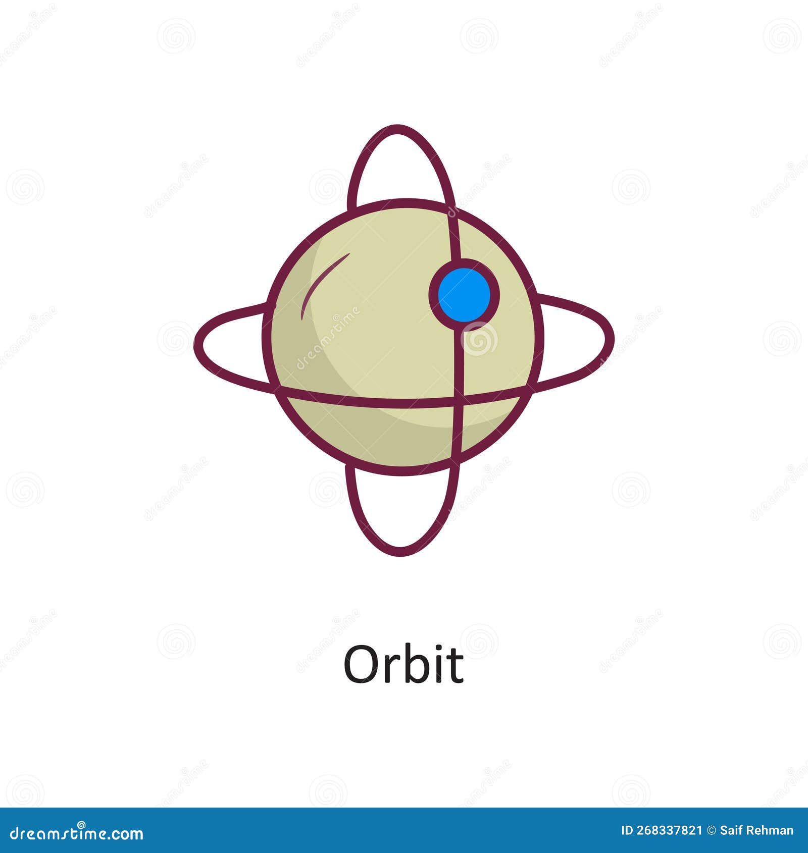 Orbit Vector Fill Outline Icon Design Illustration. Space Symbol on ...