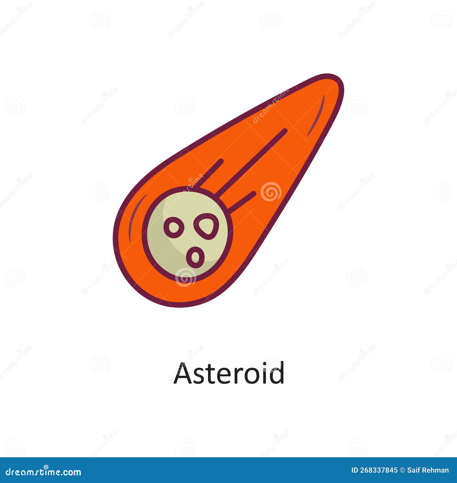 Asteroid Vector Fill Outline Icon Design Illustration. Space Symbol on ...
