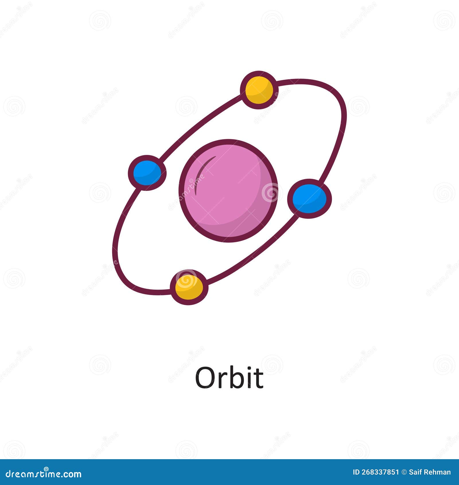 Orbit Vector Fill Outline Icon Design Illustration. Space Symbol on ...