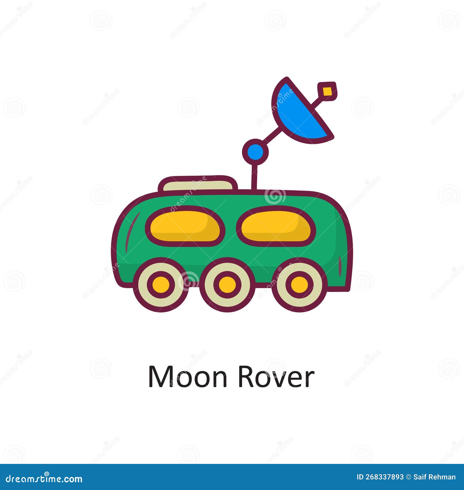Moon Rover Vector Fill Outline Icon Design Illustration. Space Symbol ...