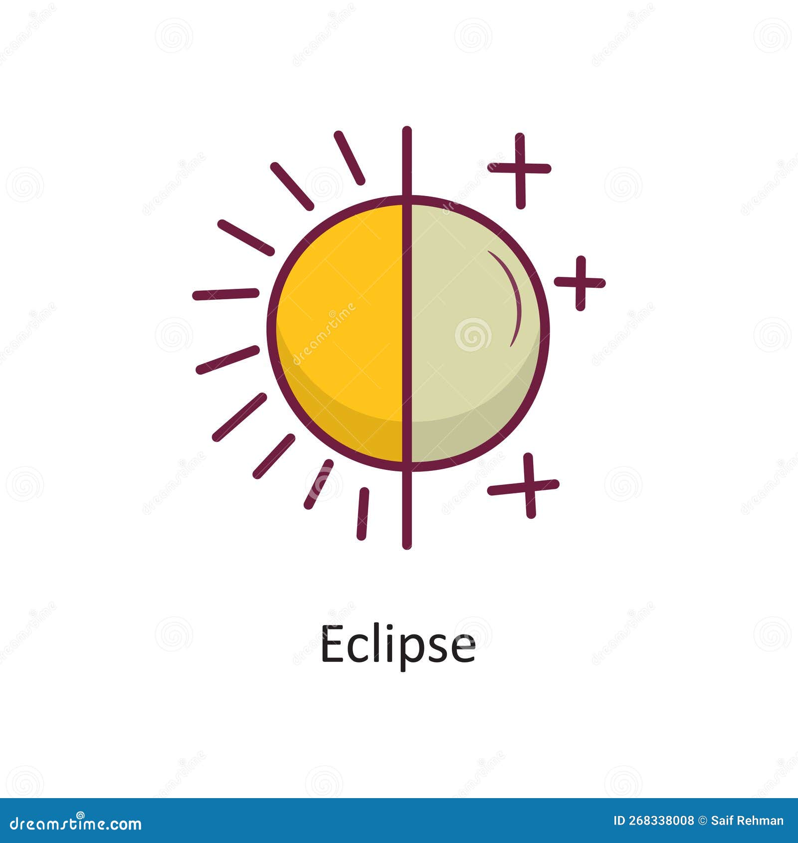 Eclipse Vector Fill Outline Icon Design Illustration. Space Symbol on ...