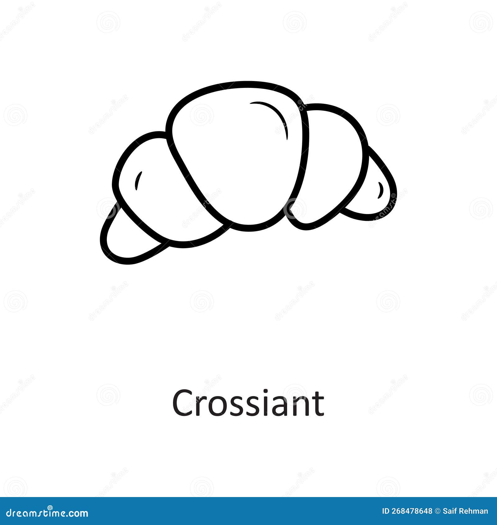 Crossiant Vector Outline Icon Design Illustration. Travel Symbol on ...