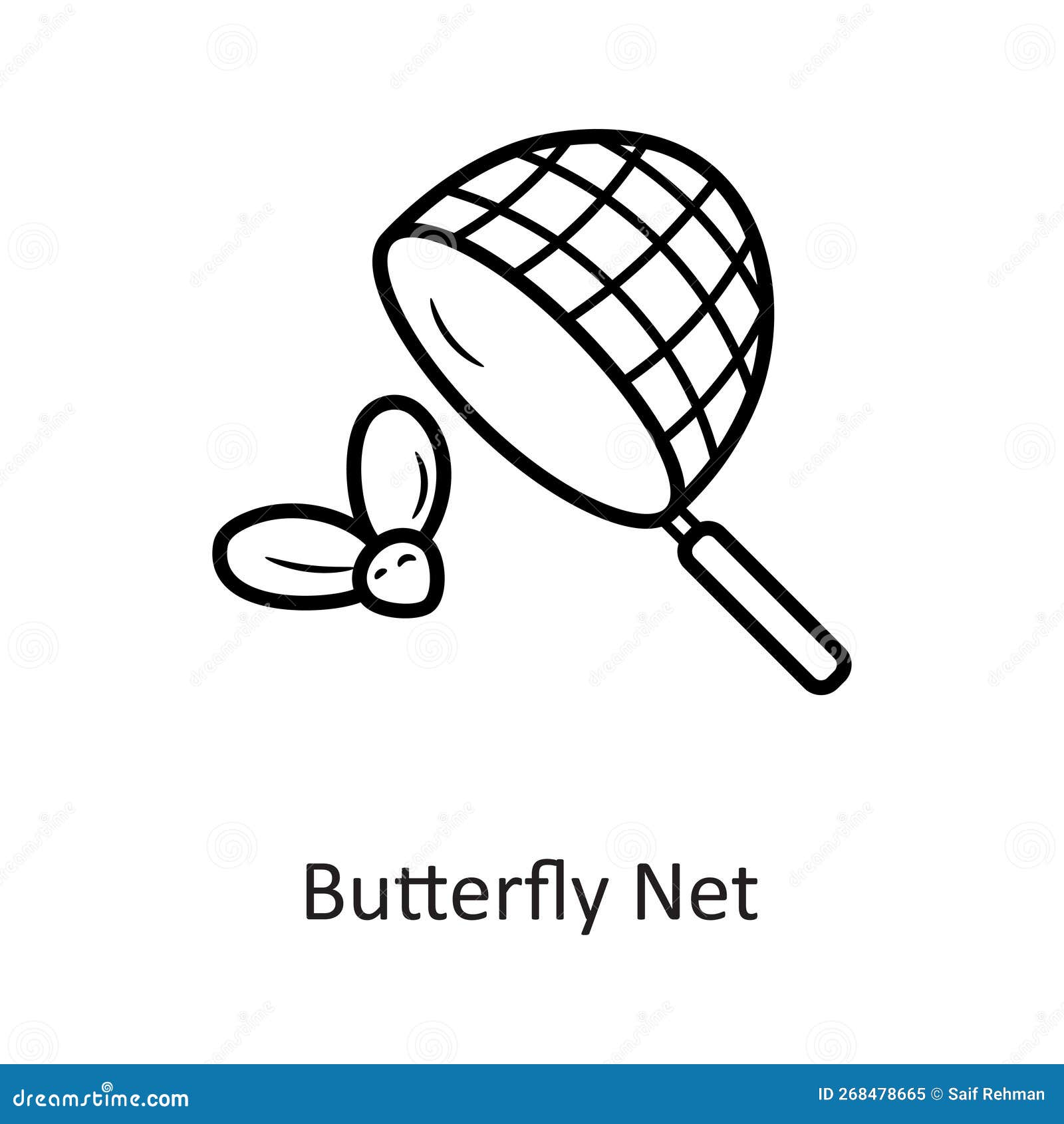 Butterfly Net Vector Outline Icon Design Illustration. Travel Symbol on ...