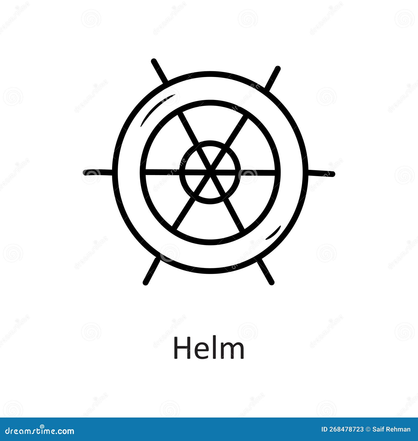 Helm Vector Outline Icon Design Illustration. Travel Symbol on White ...