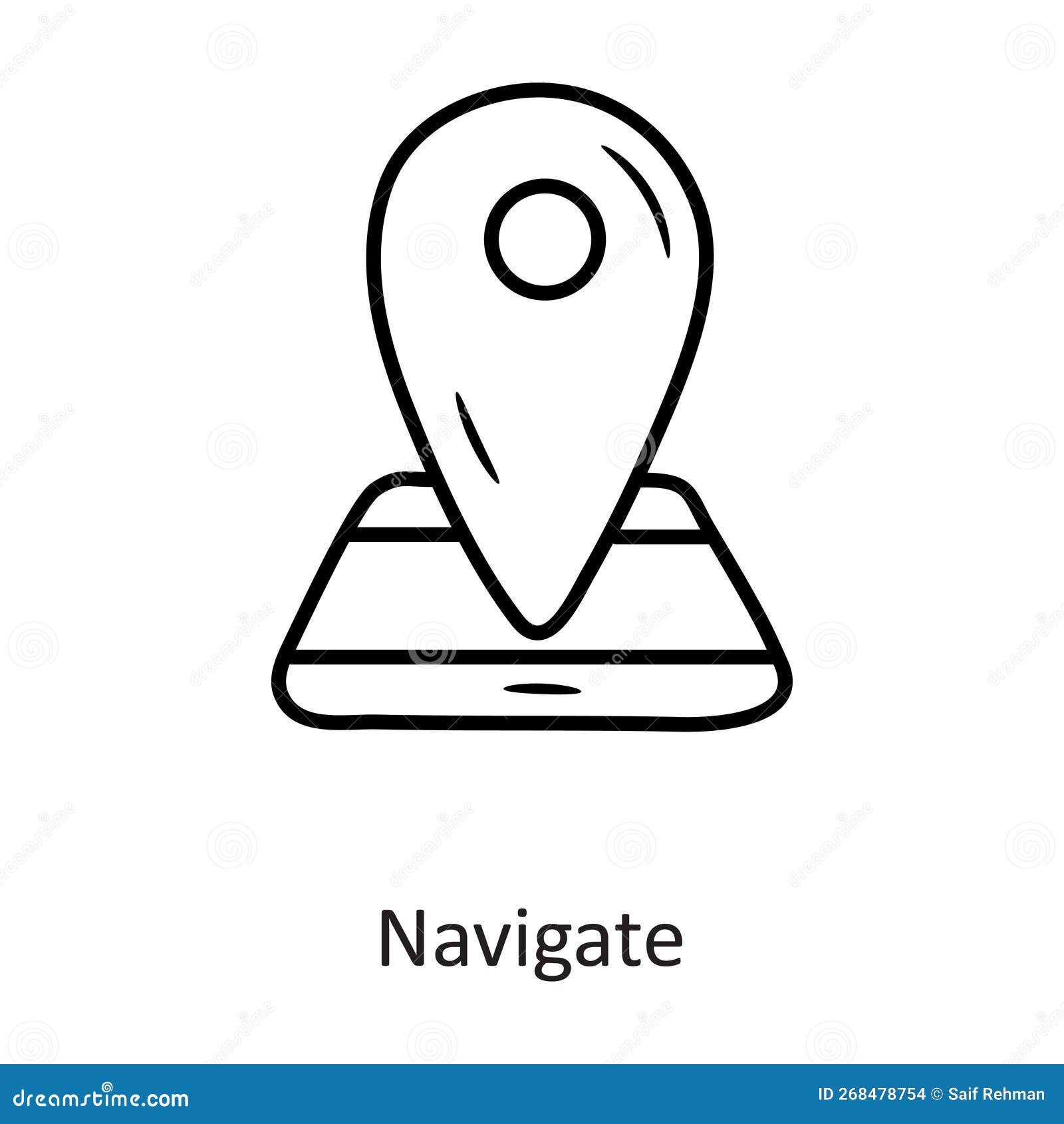 Navigate Vector Outline Icon Design Illustration. Travel Symbol on ...