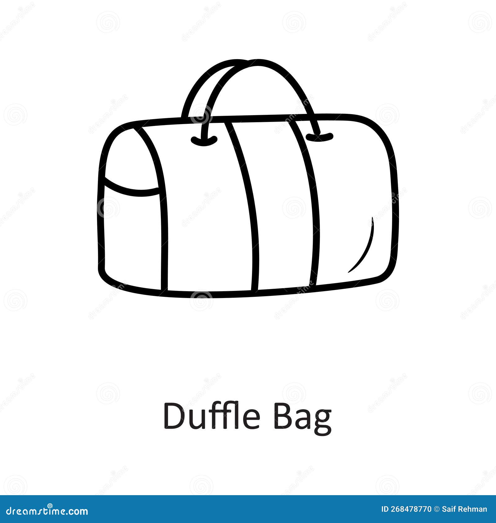 Duffle Bag Vector Outline Icon Design Illustration. Travel Symbol on ...